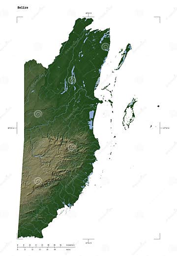 Belize Shape on White. Pale Stock Illustration - Illustration of belize ...
