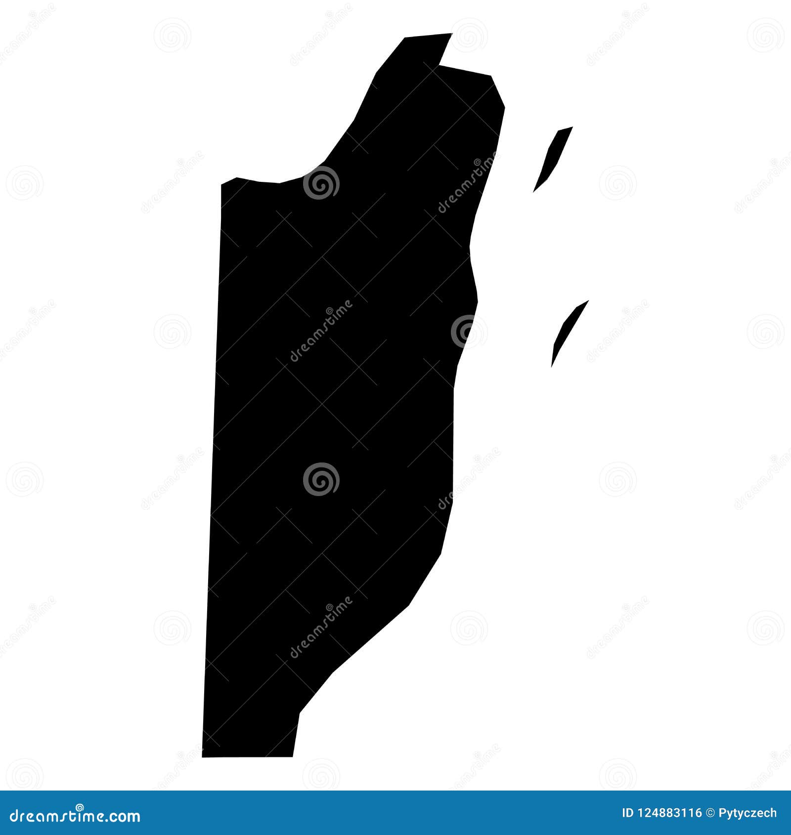 Belize - Solid Black Silhouette Map of Country Area. Simple Flat Vector ...