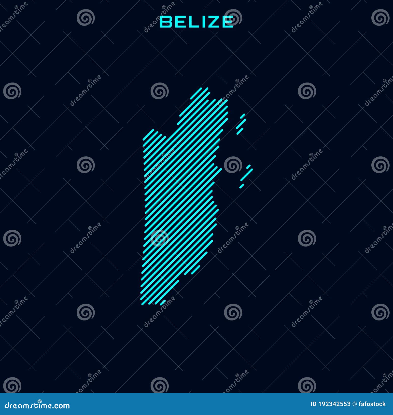 Belize Striped Map Vector Design Template with Blue Background. Stock ...