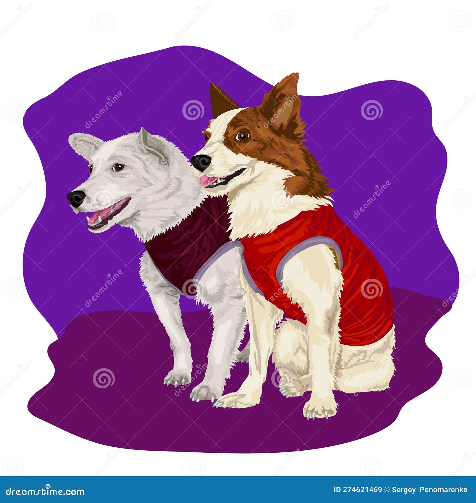 Vector Illustration of Astronaut Dogs Belka and Strelka Stock Vector ...