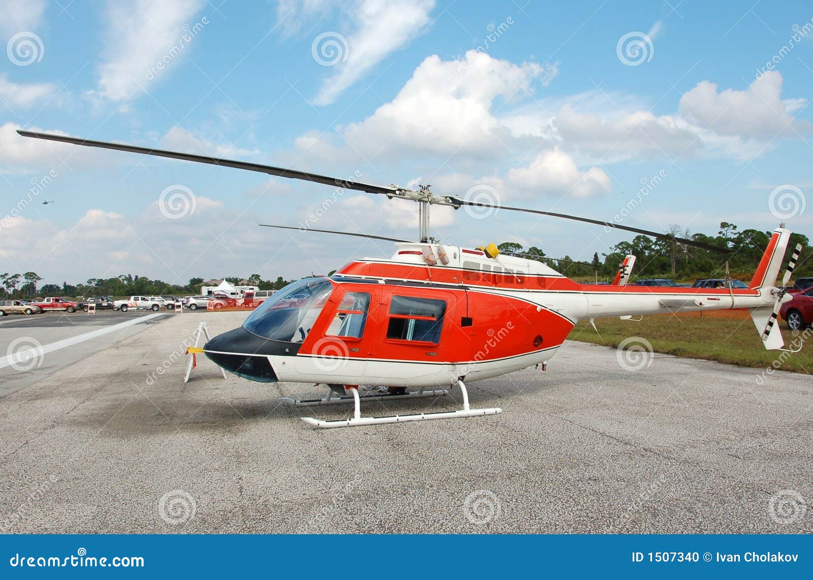 Bell 206 Helicopter on Ground Stock Photo - Image of runway, flight ...