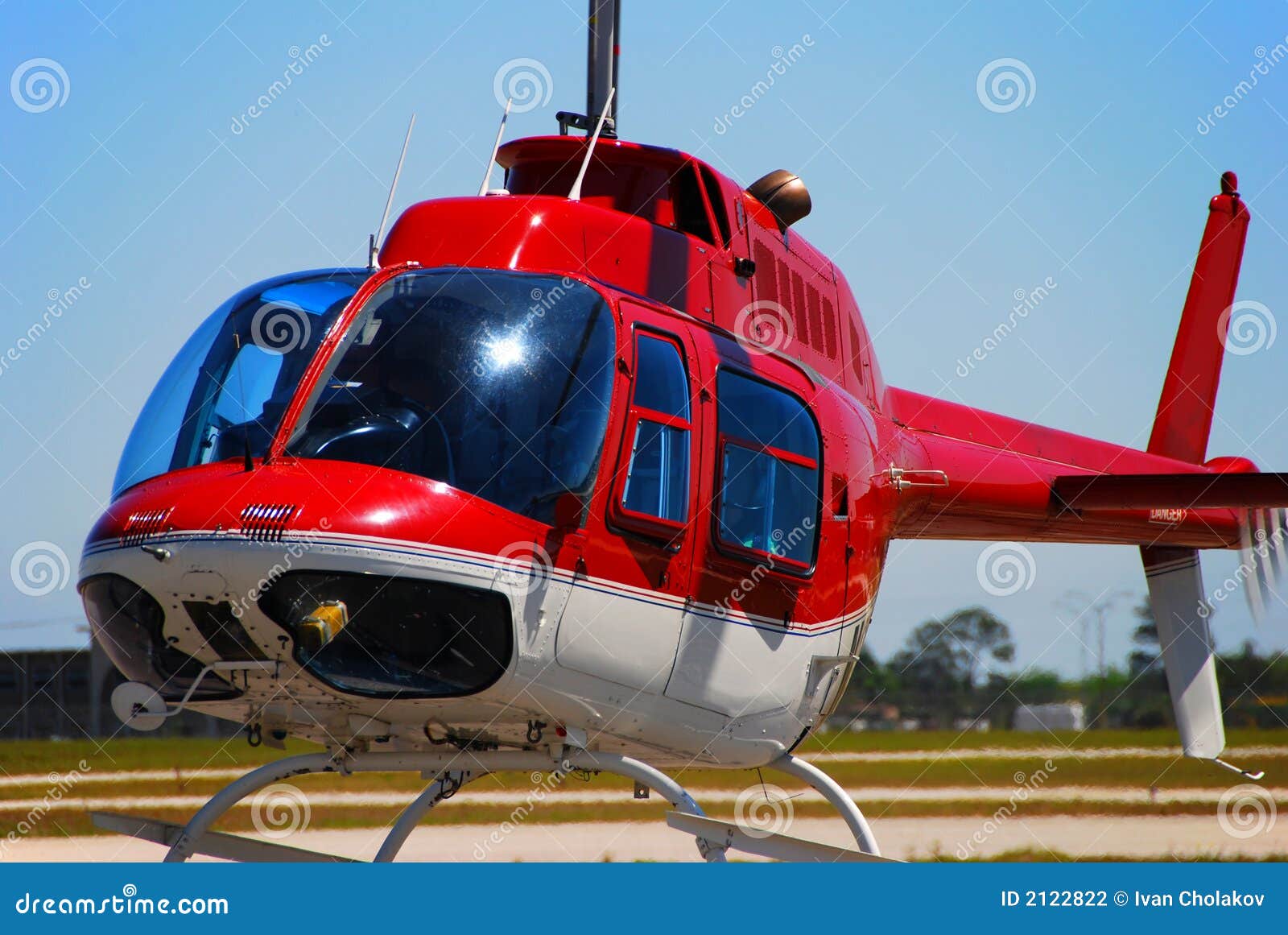 Bell 206 Helicopter Taking Off Stock Photo - Image of front, arrive ...