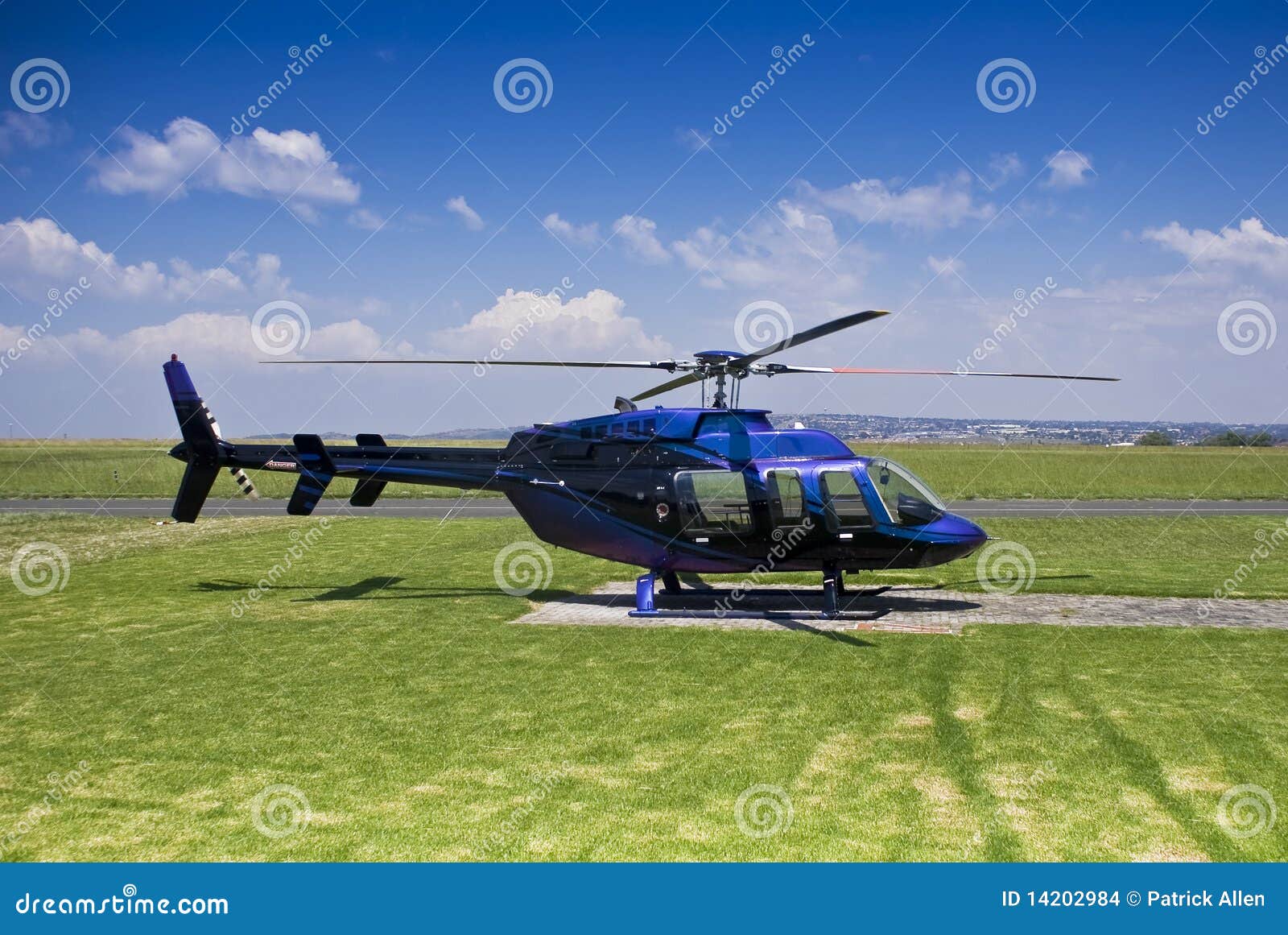 Bell 407 Helicopter - Parked on Helipad Stock Photo - Image of ...