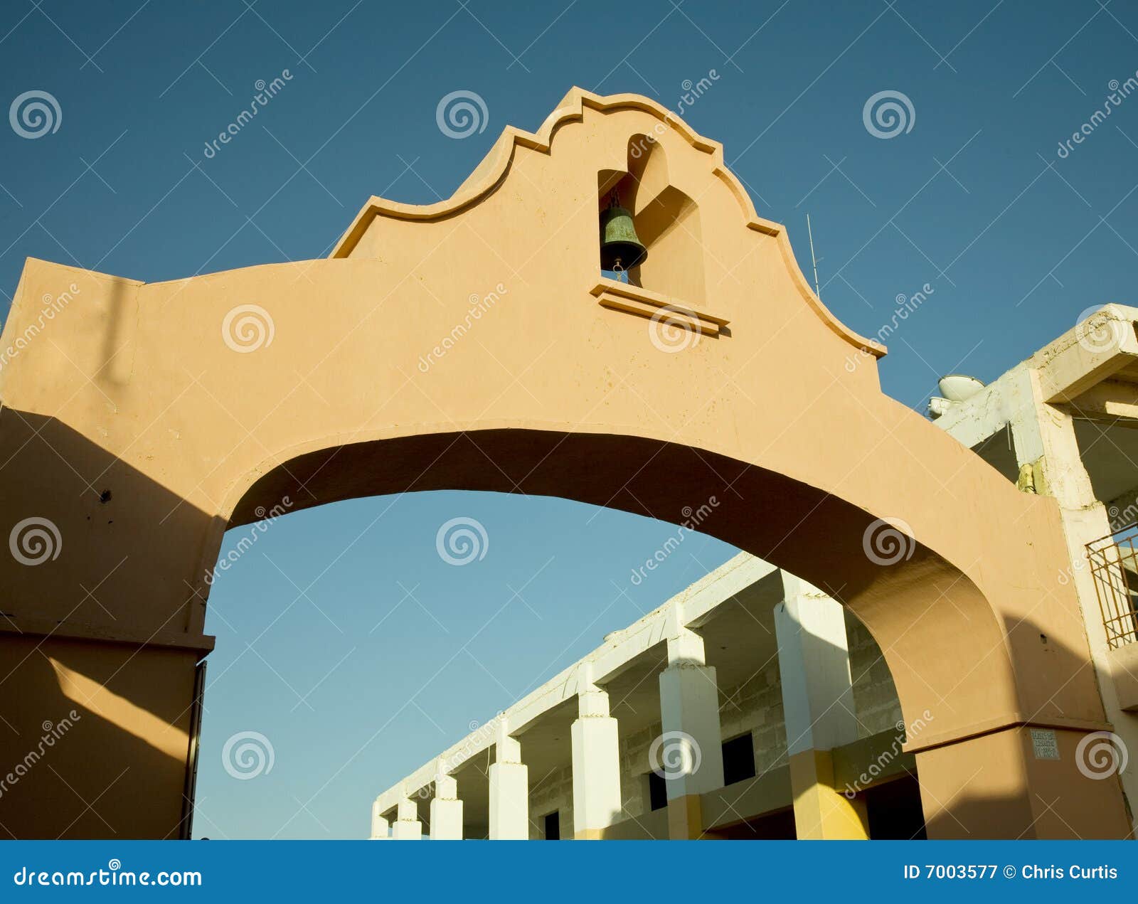 Bell Arch in Mexican Villiage Stock Image - Image of point, public: 7003577
