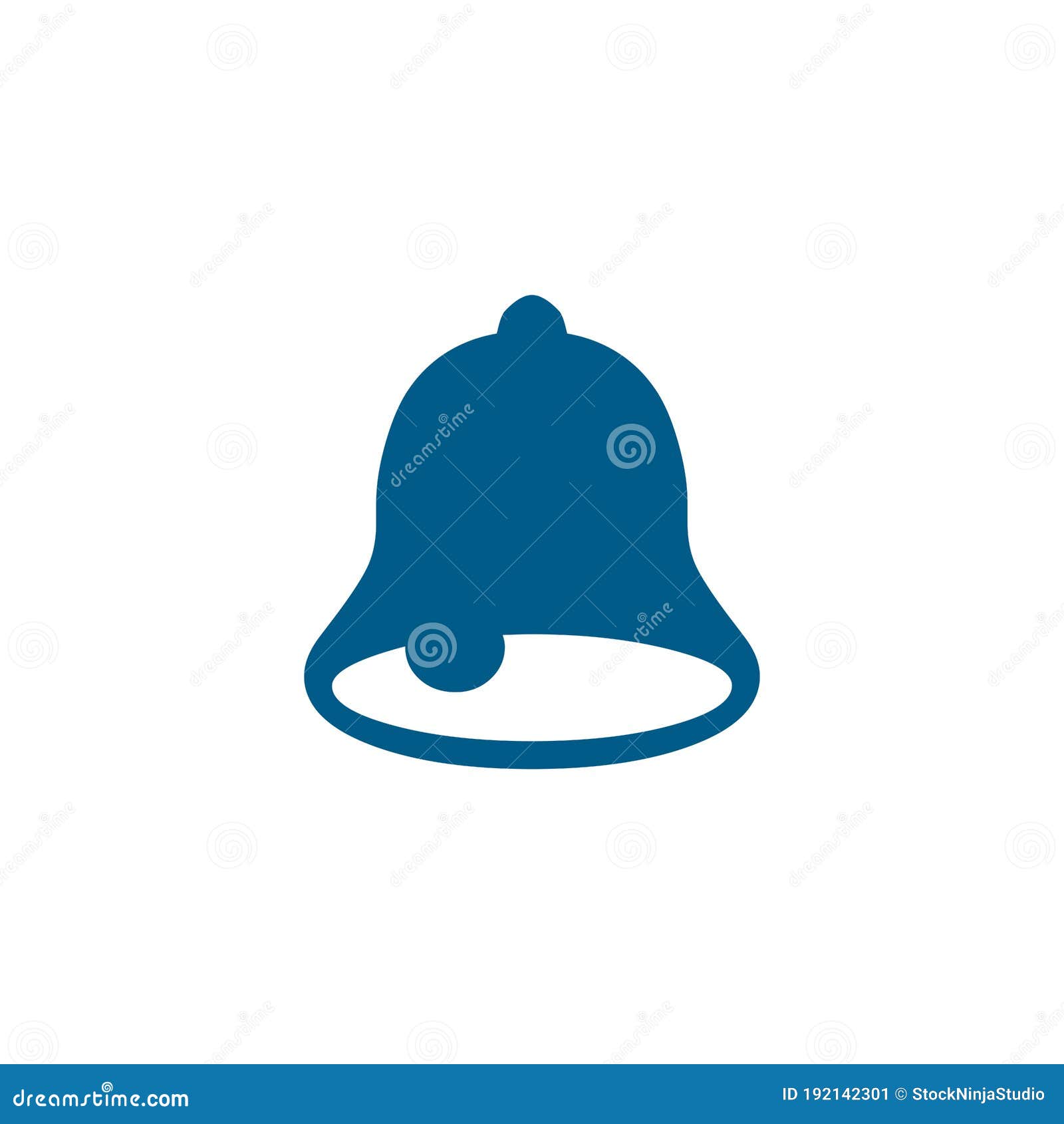 Bell Blue Icon on White Background. Blue Flat Style Vector Illustration ...