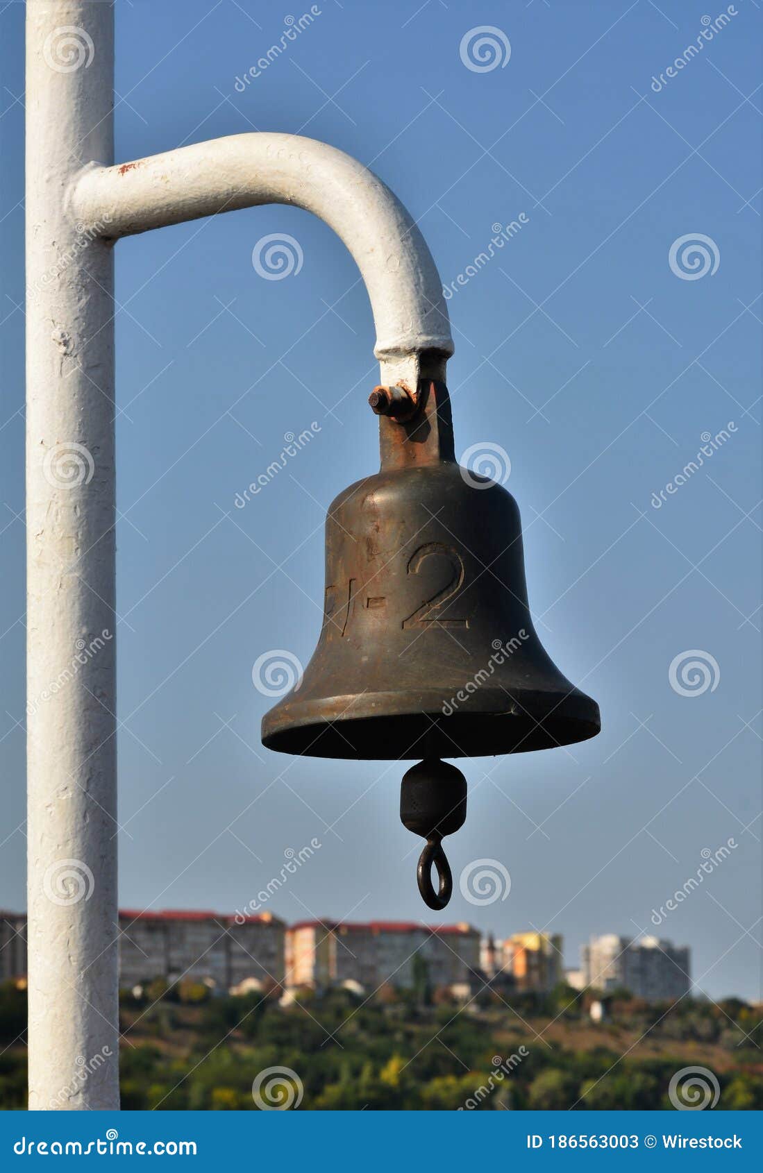 Bell on the boat stock image. Image of cordage, ropes - 186563003