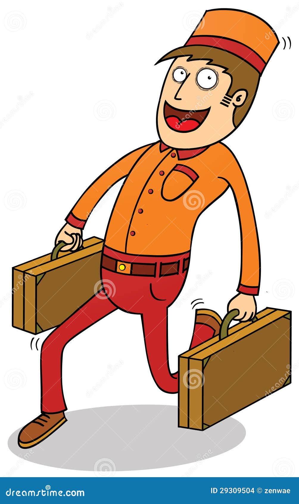 Bell boy in action stock vector. Illustration of smiling - 29309504