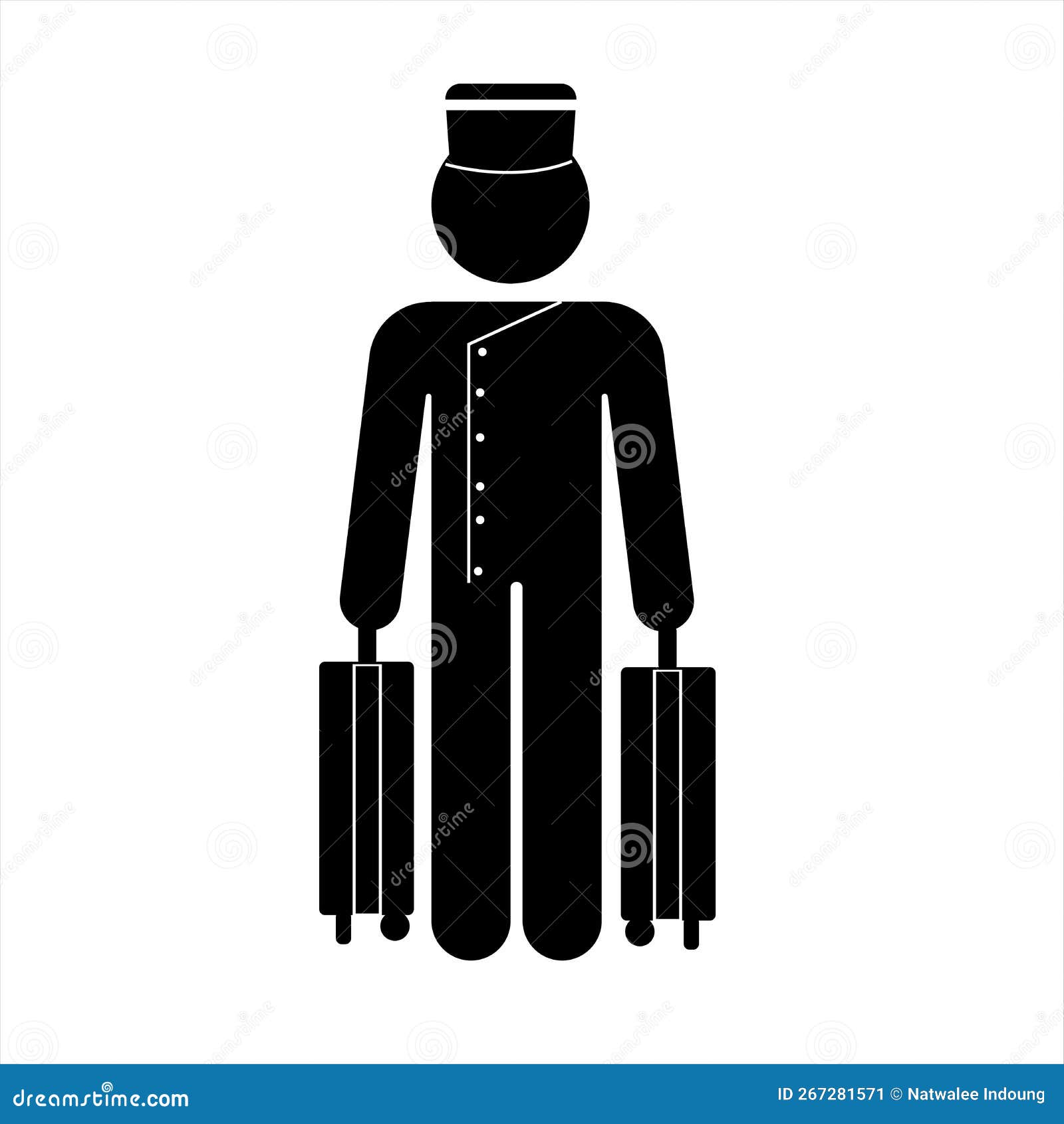 Bell Boy Simple Icon, Hotel and Resort Staff. Vector Stock Illustration - Illustration of waiter ...