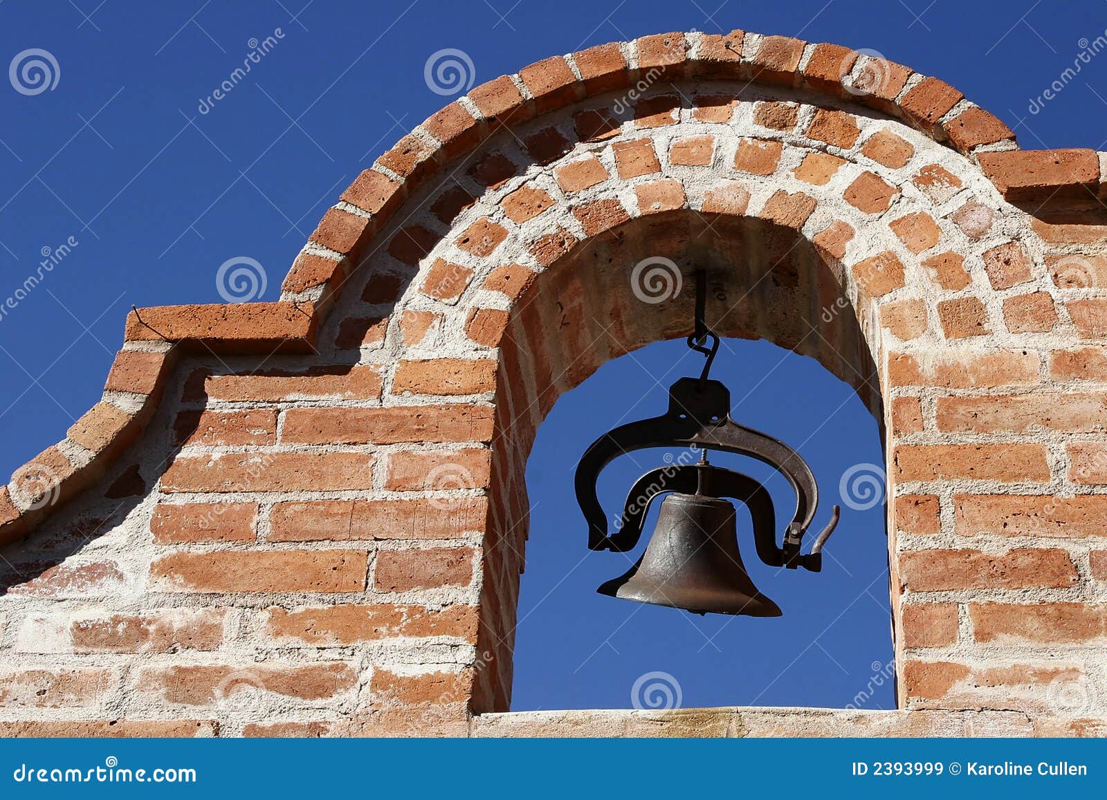 Bell and Brick Wall stock image. Image of travel, iron - 2393999