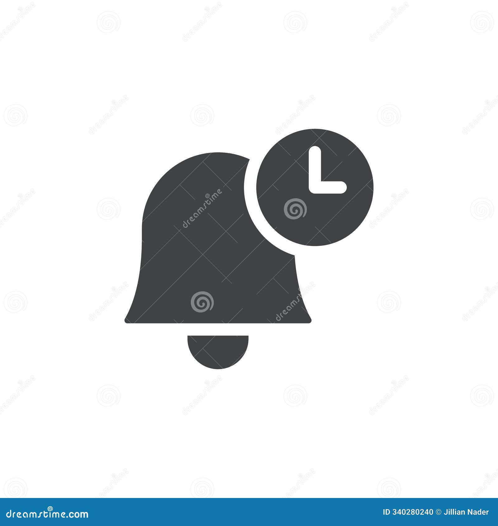 Bell and Clock Icon Simple Vector Symbol Stock Vector - Illustration of ...