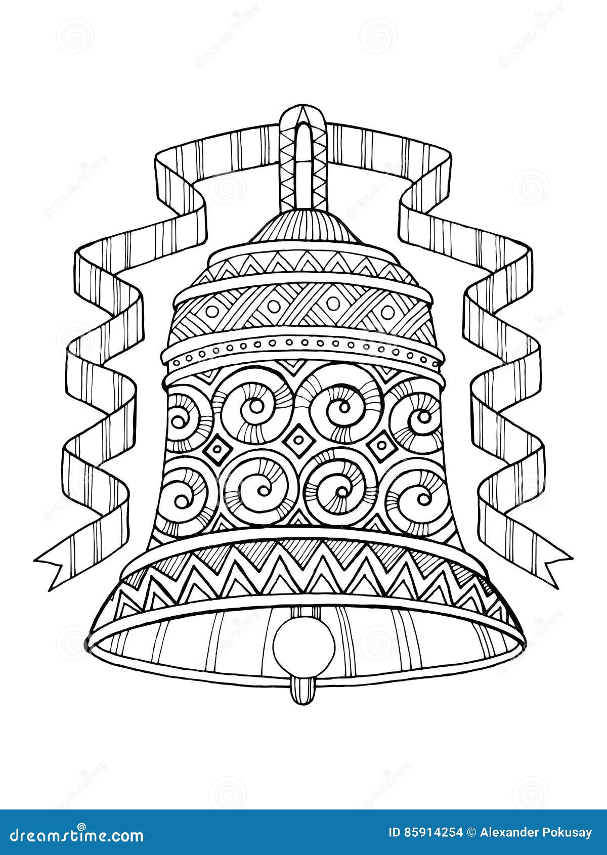 Cow With Bell Coloring Page For Kids Cartoon Vector | CartoonDealer.com ...