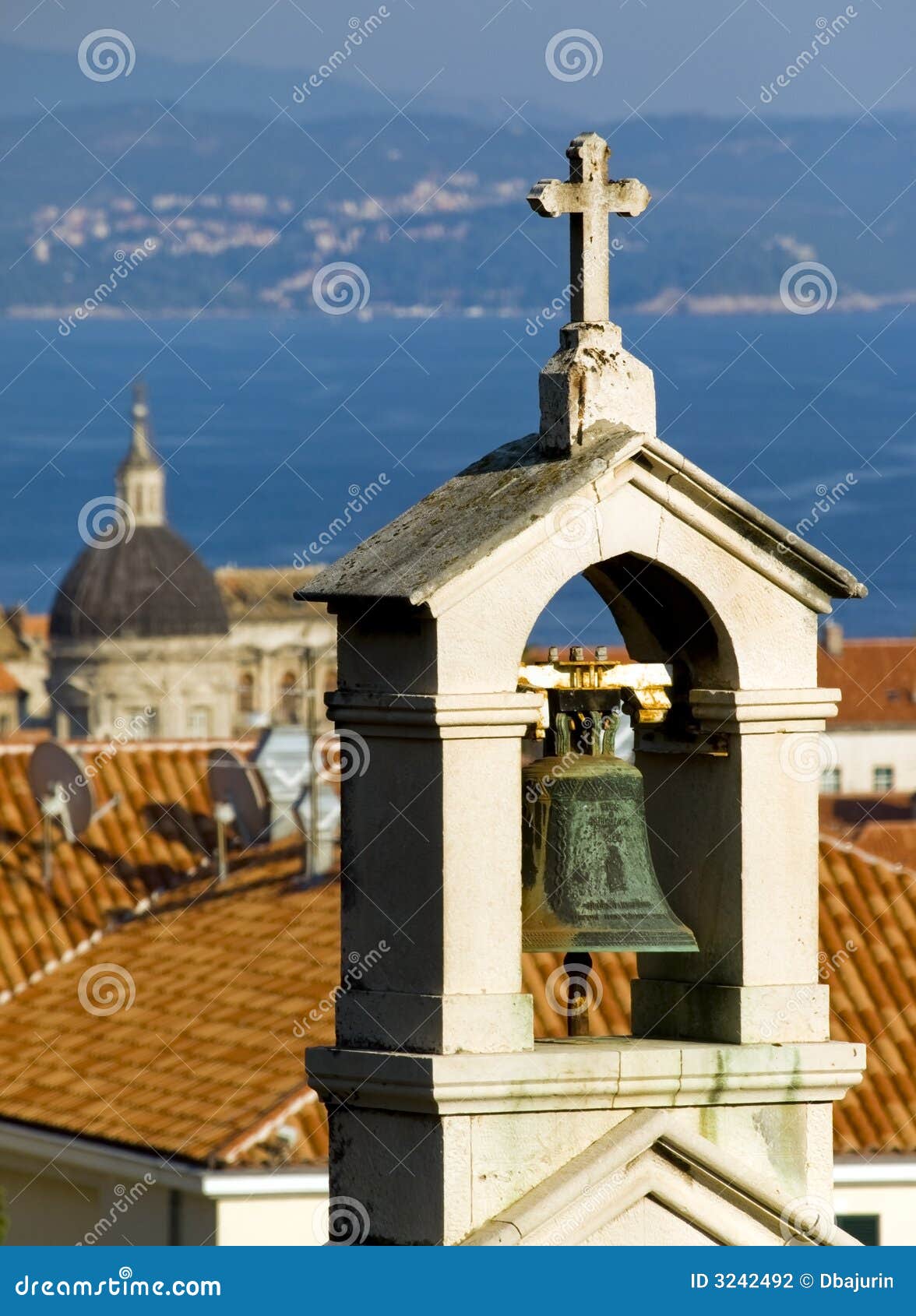 Bell and cross stock photo. Image of bells, history, sunny - 3242492