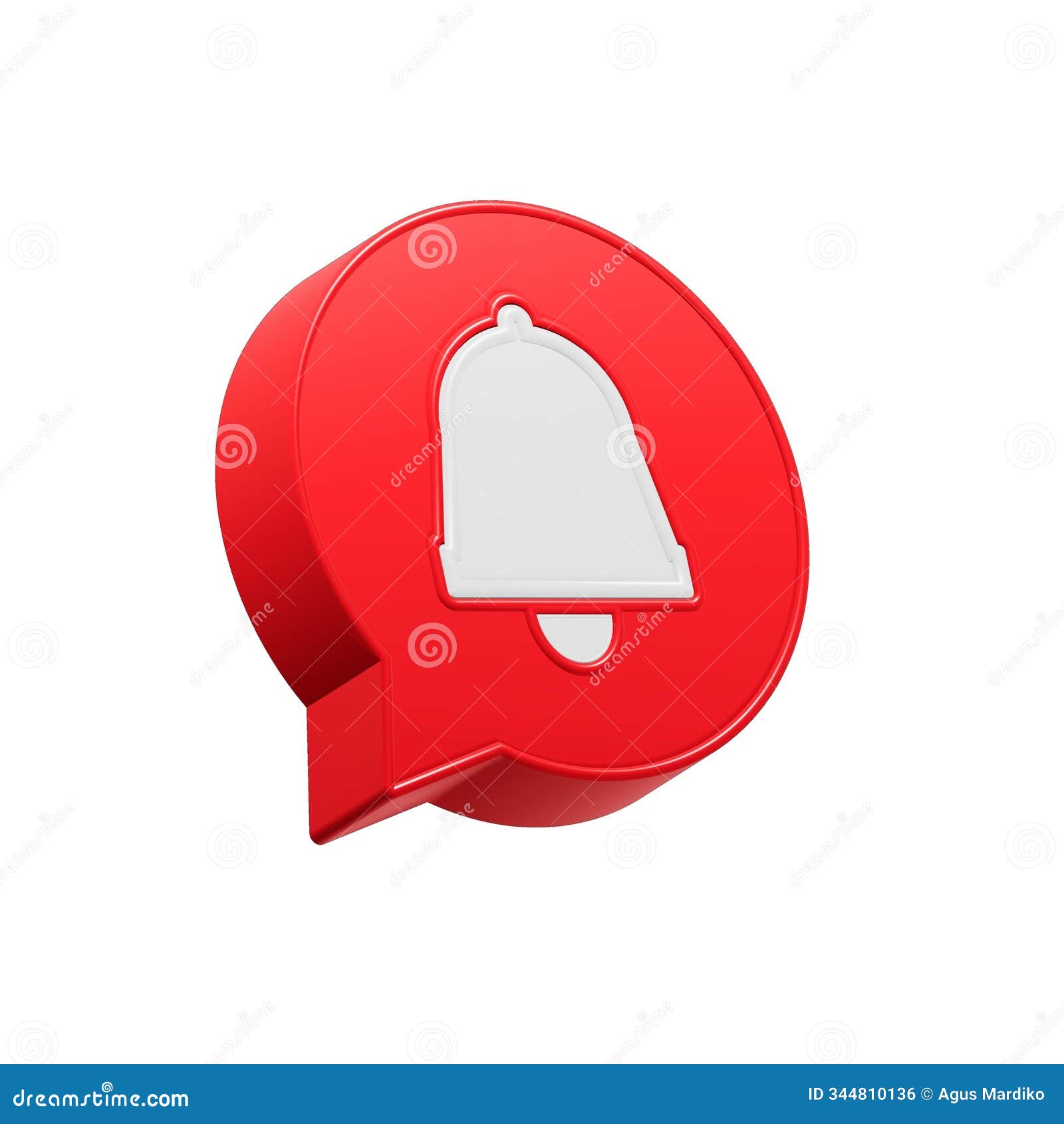 3d Red Danger Attention Bell or Emergency Notifications Alert on Rescue ...