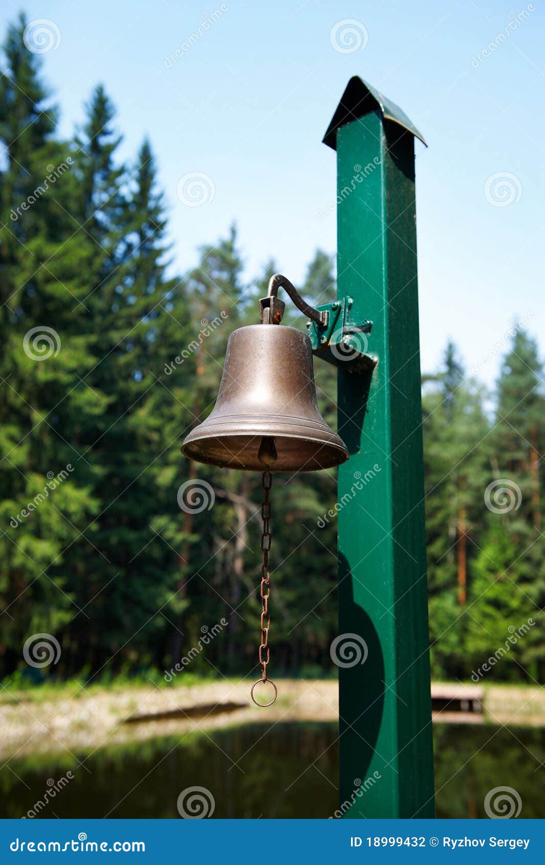 The bell on the docks stock photo. Image of forest, blue - 18999432