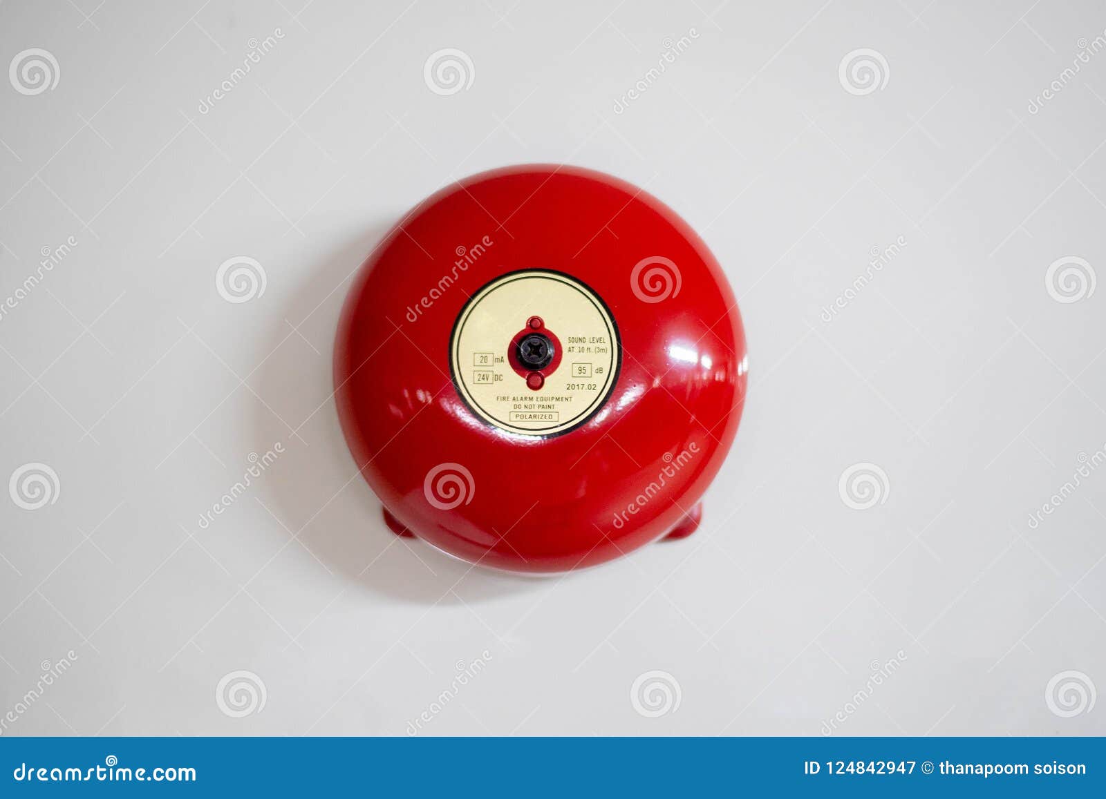 BELL FIRE ALARM, RED stock image. Image of time, billboard - 124842947