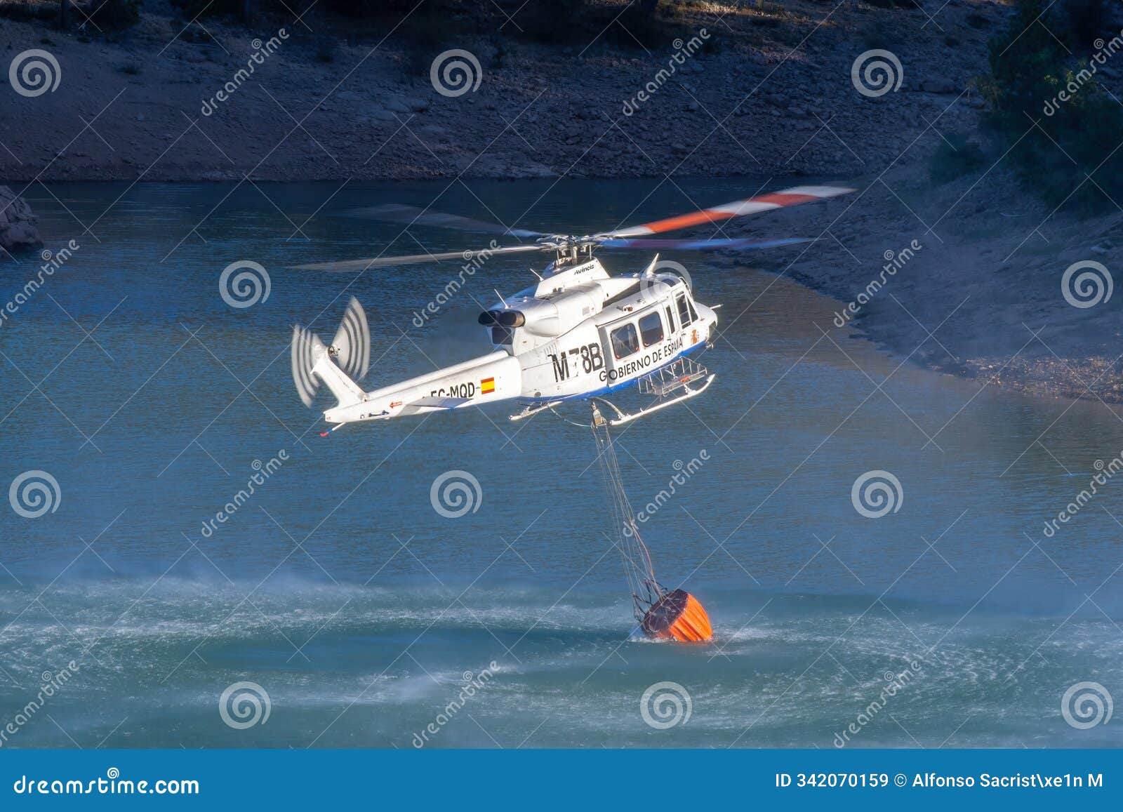 Helicopter Bambi Bucket Fire Fighting Editorial Image | CartoonDealer ...
