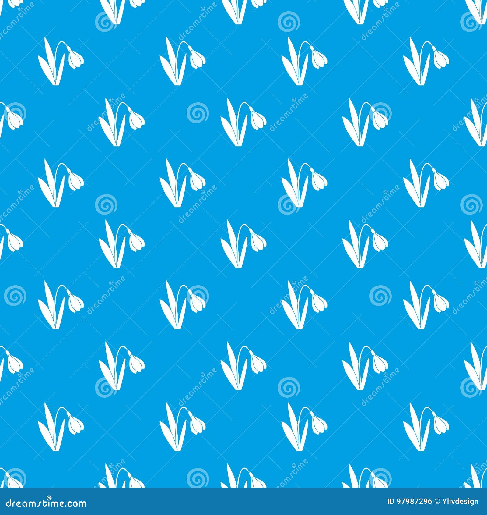 Bell Flower Pattern Seamless Blue Stock Vector - Illustration of ...