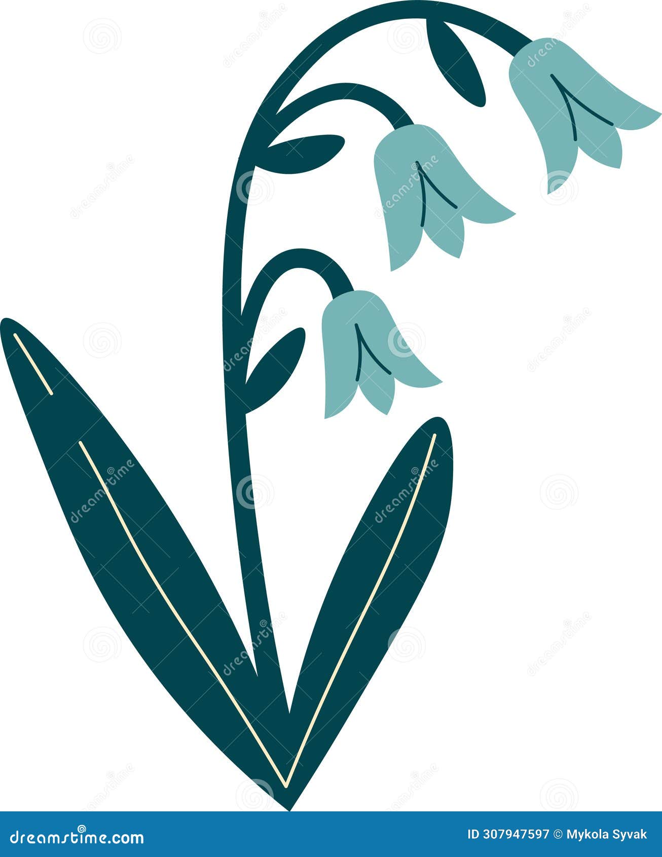 Bell Flower Plant stock vector. Illustration of blossom - 307947597