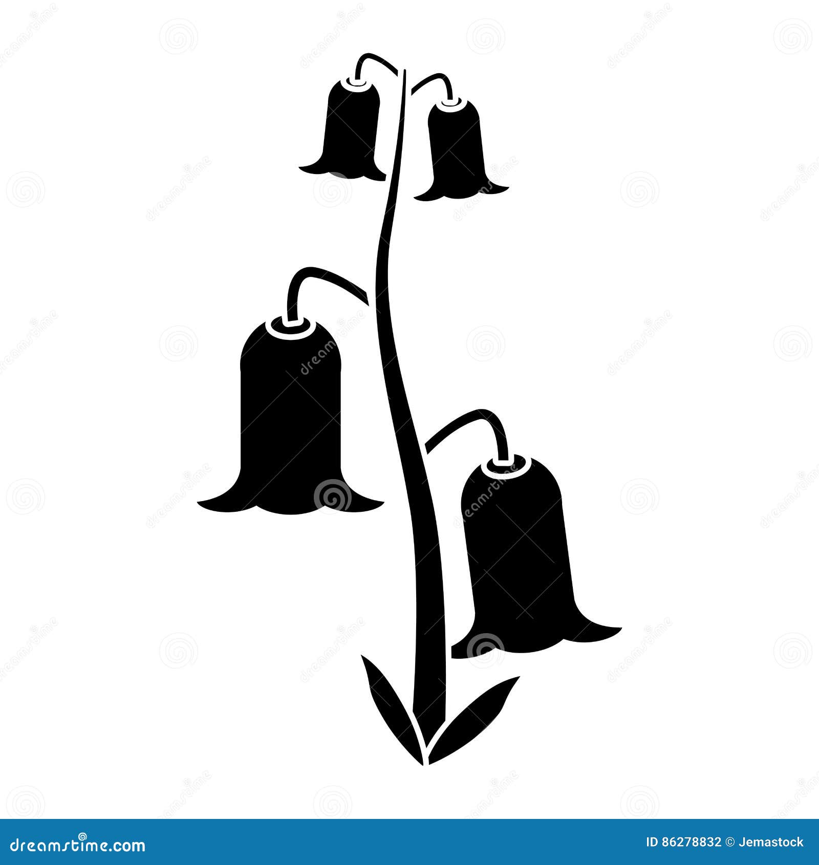 Bell Flowers Flora Botany Pictogram Stock Vector - Illustration of flat ...