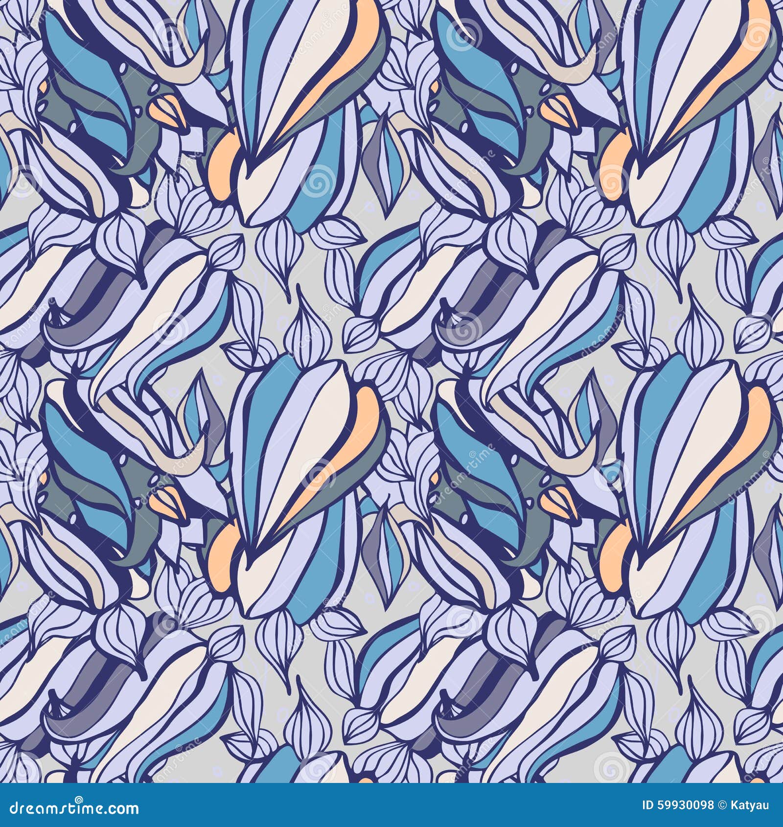 Bell Flowers. Seamless Vector Background Stock Vector - Illustration of ...