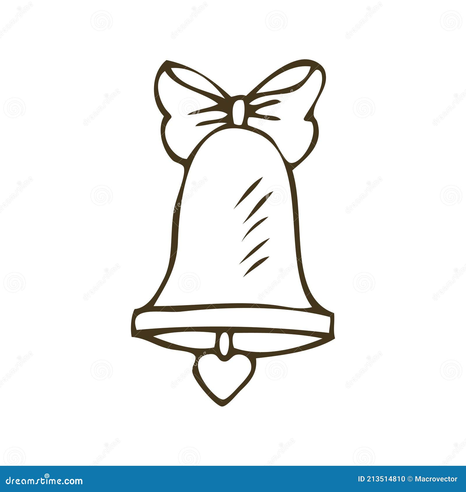 Bell Hand Drawn Icon stock vector. Illustration of single - 213514810
