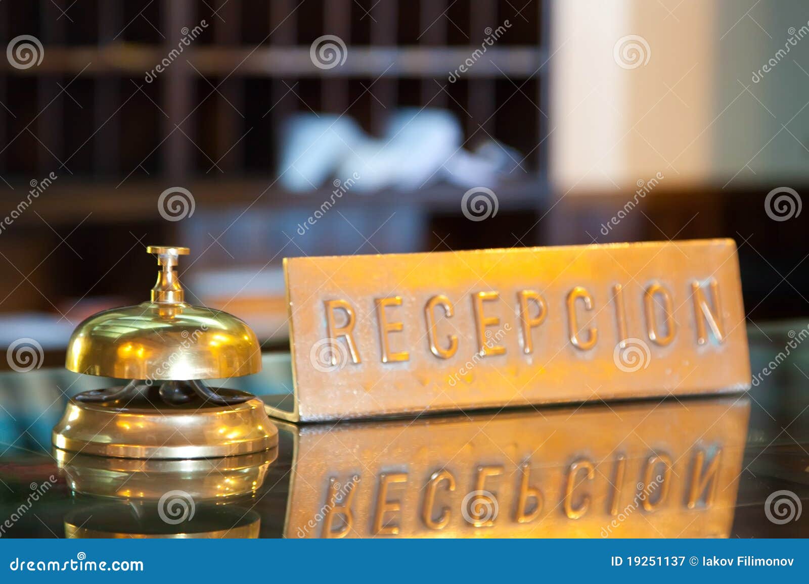 Bell in hotel reception stock image. Image of sign, bellhop - 19251137
