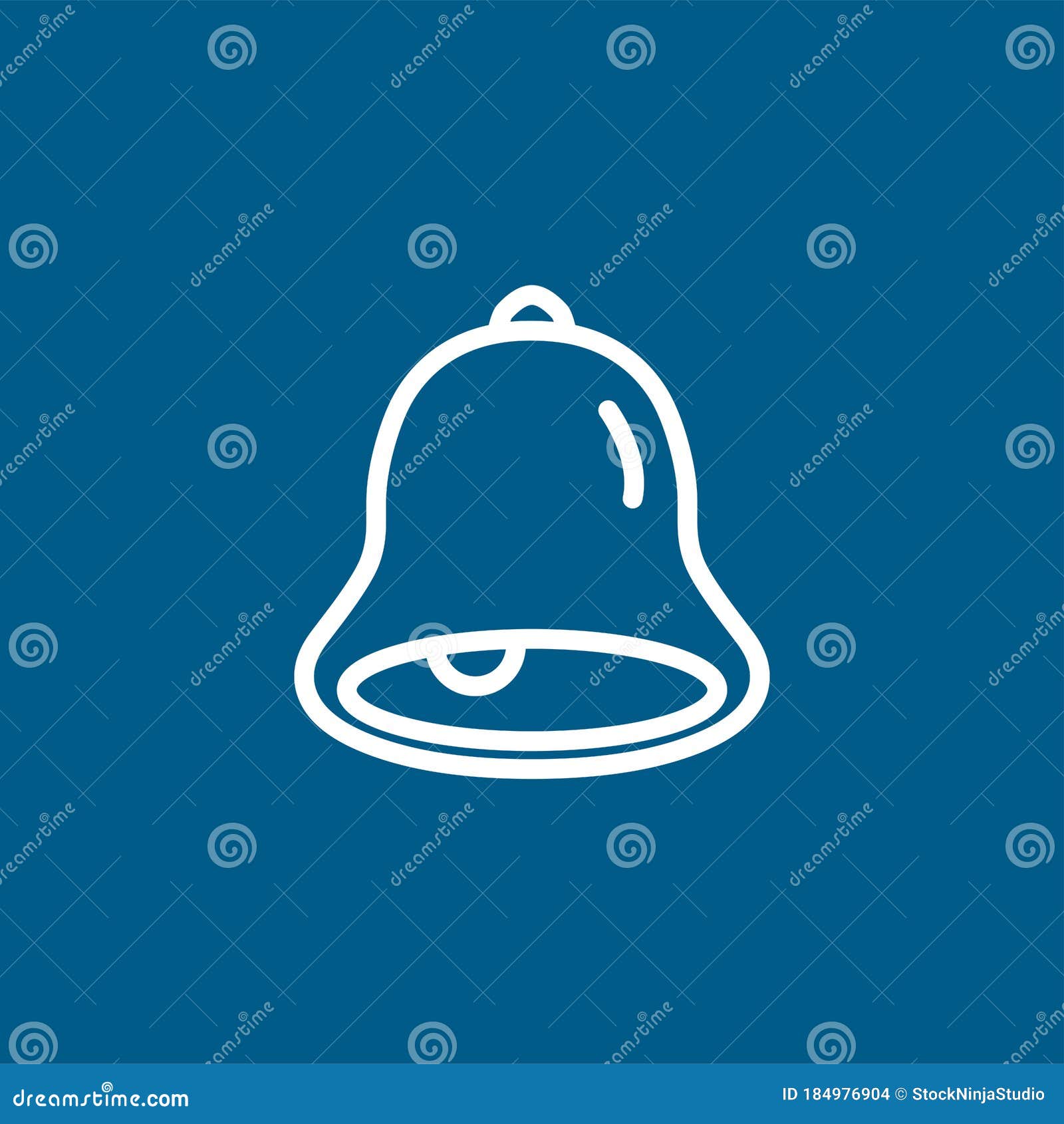 Bell Icon on Blue Background. Blue Flat Style Vector Illustration Stock ...