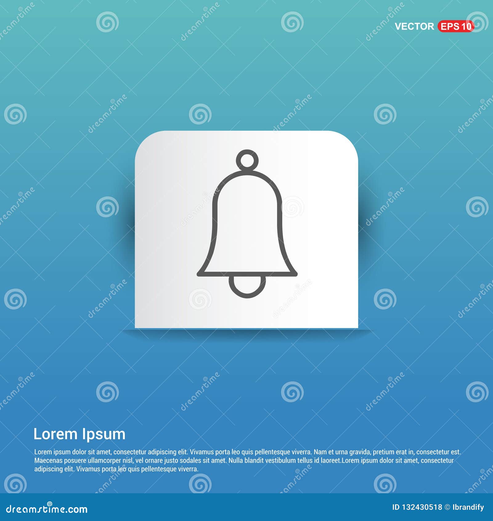 Bell Icon - Blue Sticker Button Stock Vector - Illustration of object ...