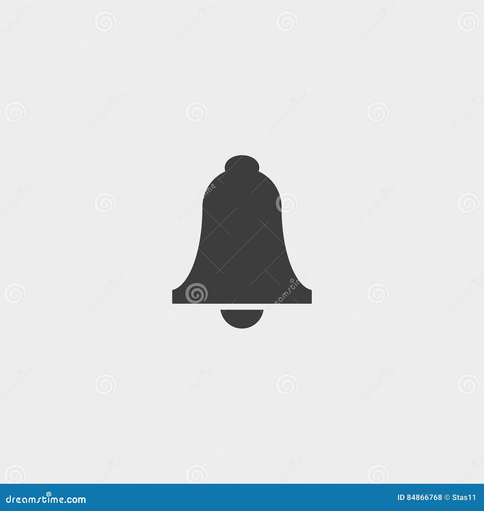 Bell Icon in a Flat Design in Black Color. Vector Illustration Eps10 ...