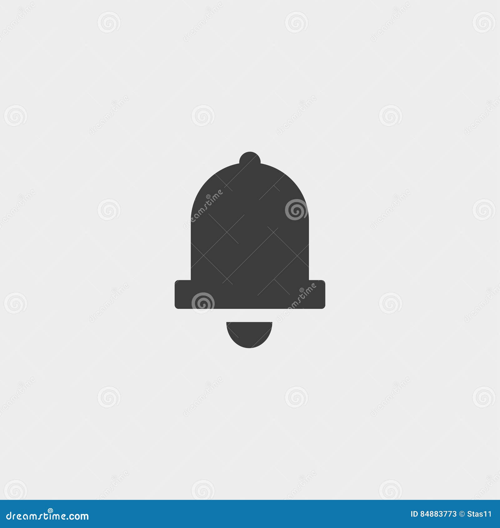 Bell Icon in a Flat Design in Black Color. Vector Illustration Eps10 ...