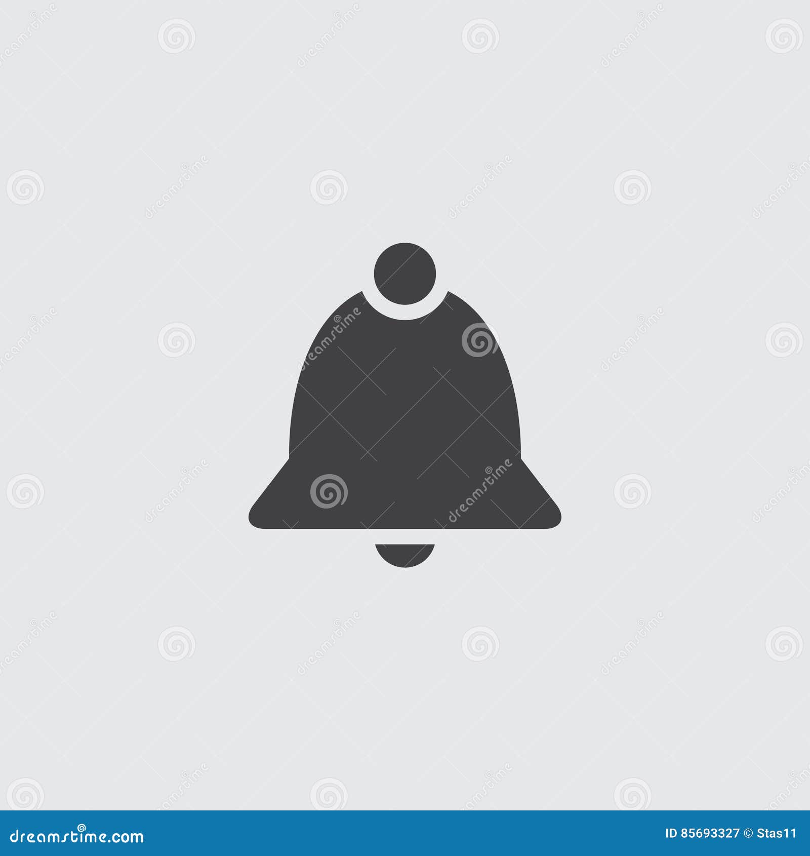 Bell Icon in a Flat Design in Black Color. Vector Illustration Eps10 ...