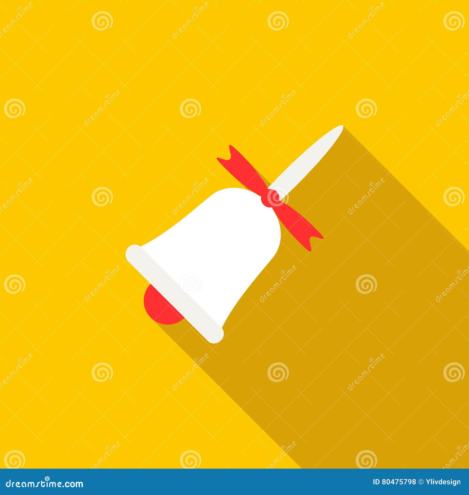 Bell icon, flat style stock vector. Illustration of element - 80475798