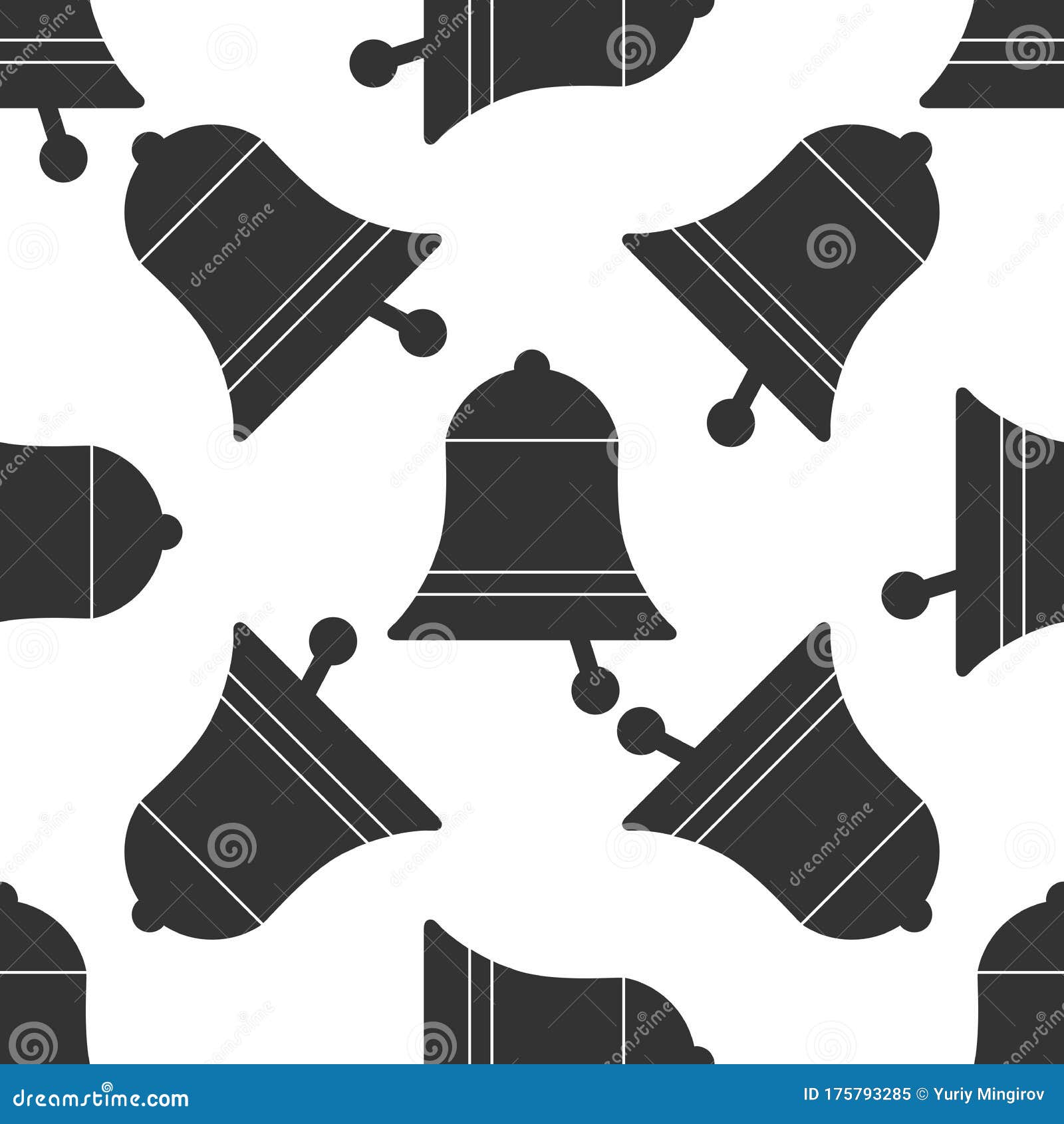 Bell Icon Pattern on White Background Stock Vector - Illustration of ...