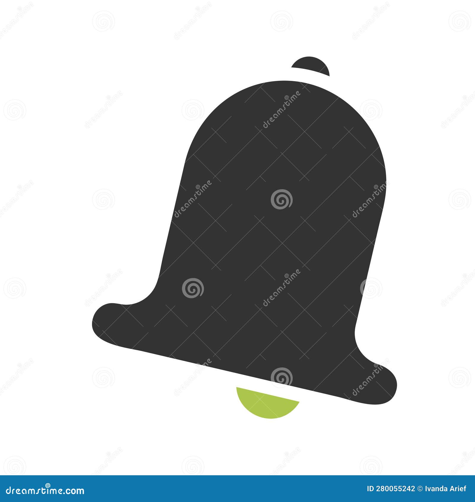 Bell Icon Solid Green Grey Colour Easter Symbol Illustration Stock ...