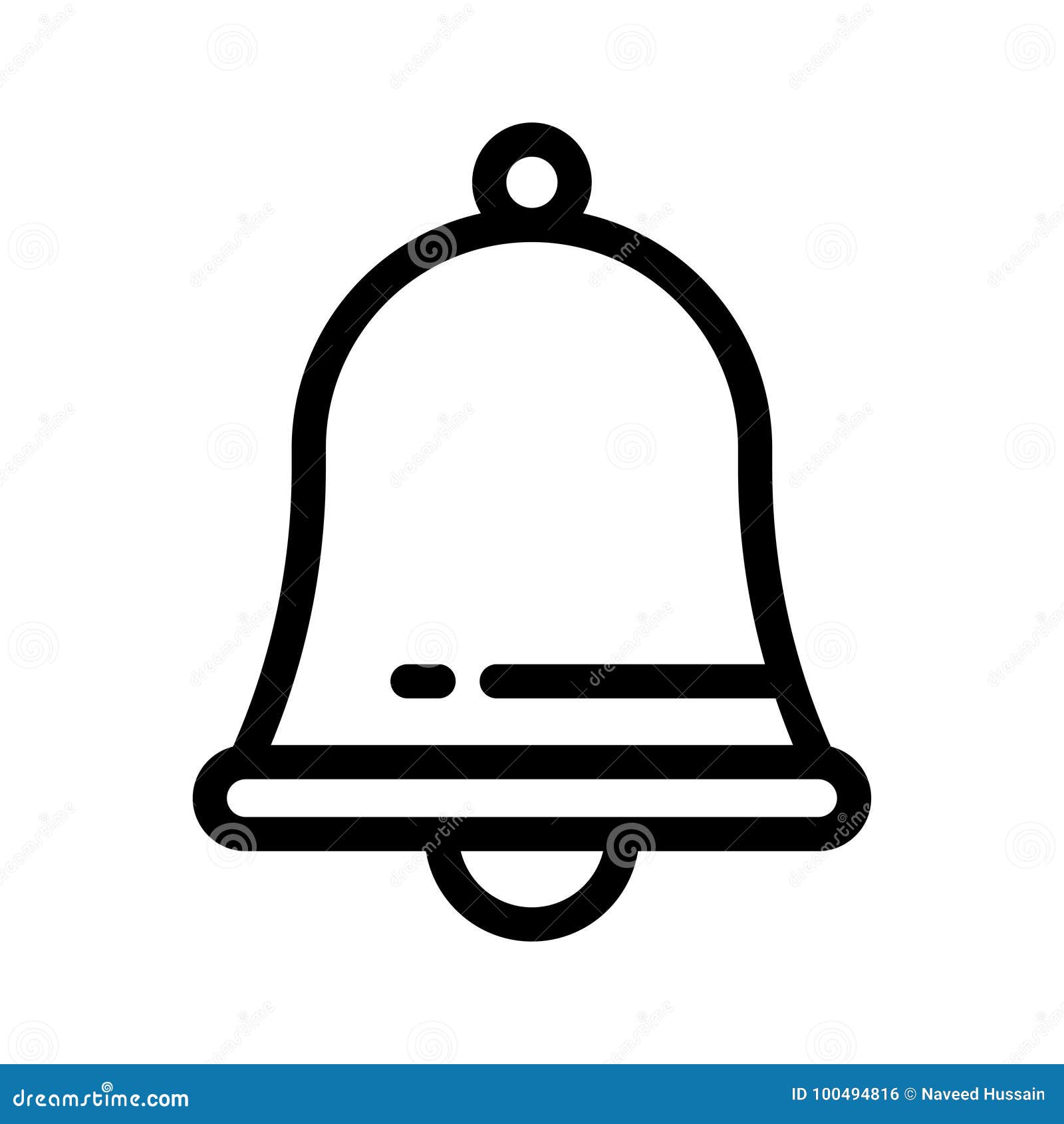 Bell icon stock vector. Illustration of bell, thinline - 100494816