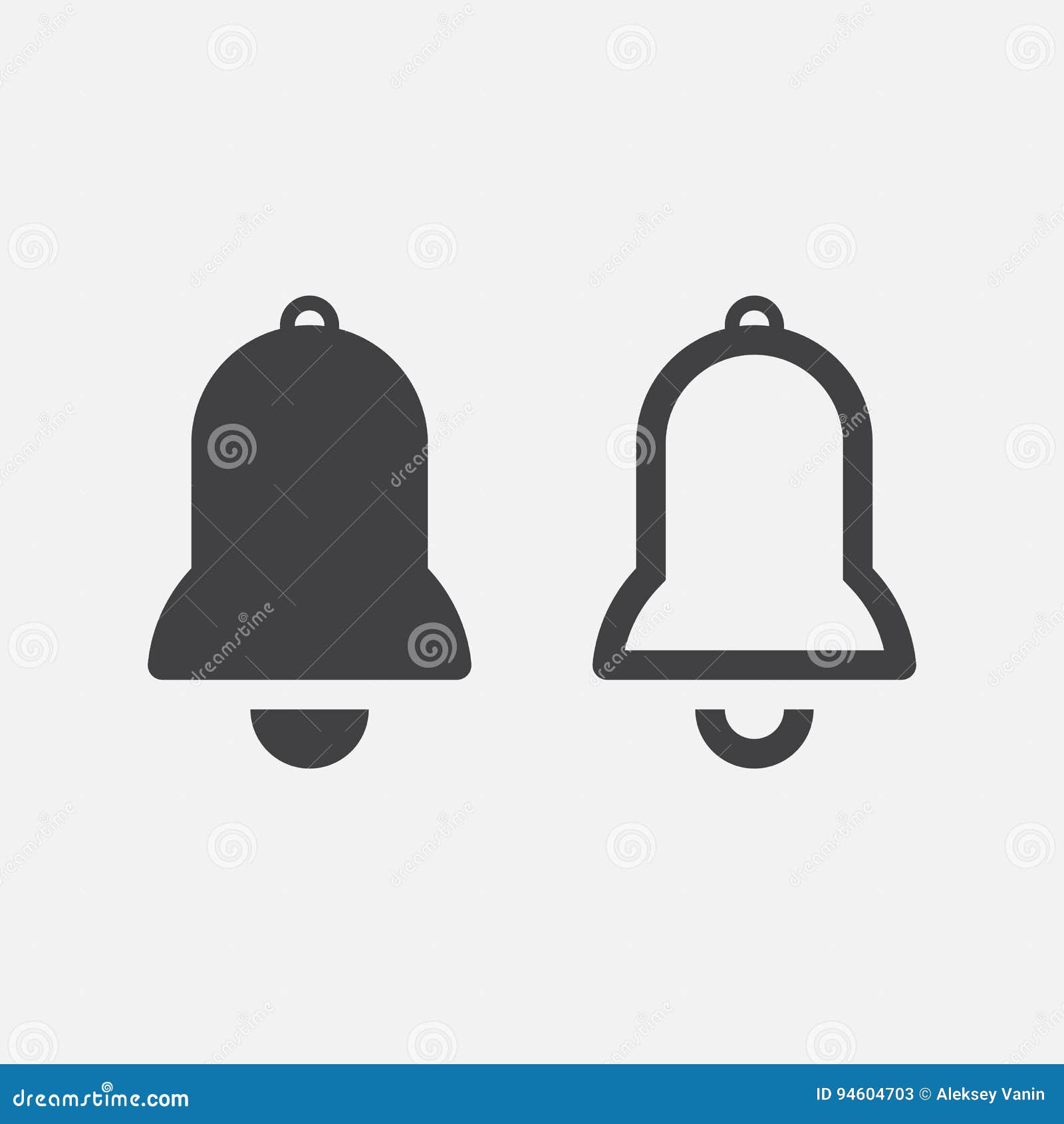 Bell Icon Vector Isolated on White. Stock Vector - Illustration of ...