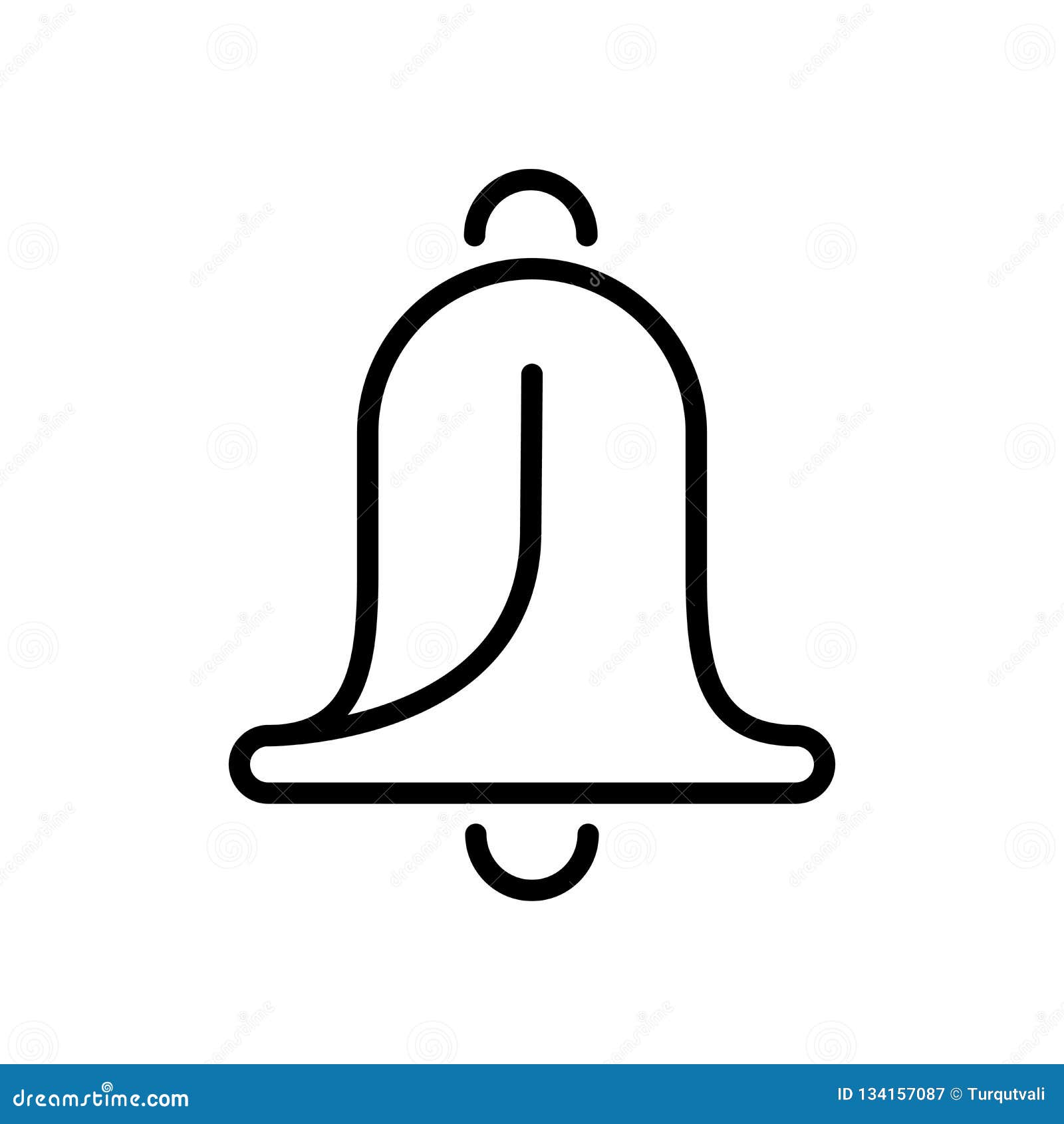 Bell Icon Vector Isolated on White Background, Bell Sign , Line and ...