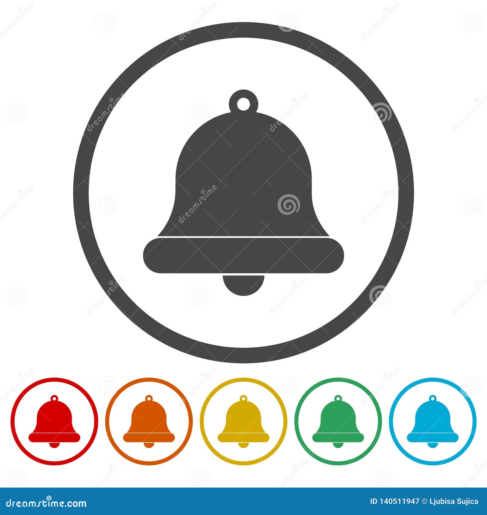 Bell Icon on White Background Stock Vector - Illustration of decoration ...