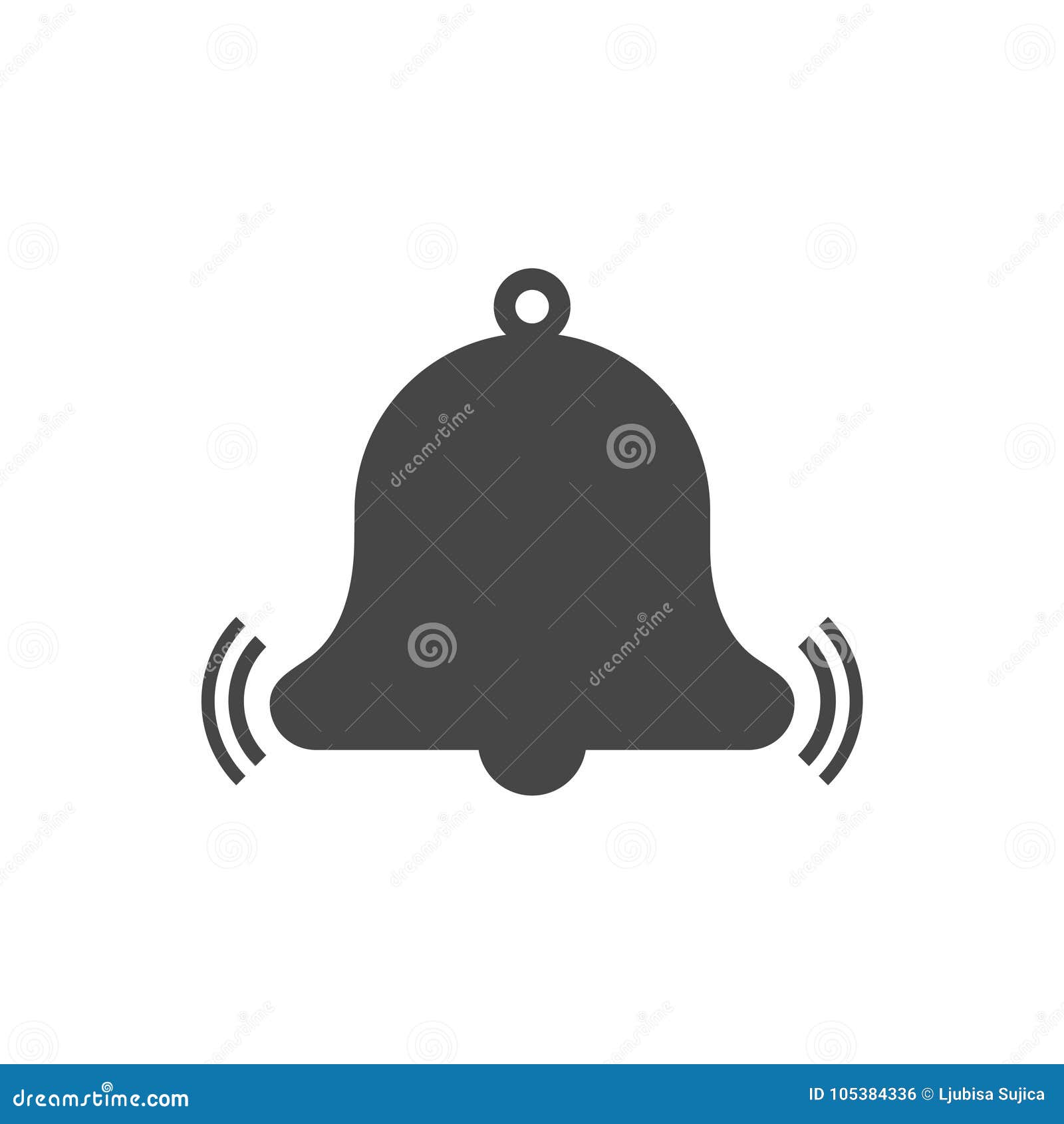 Bell Icon on White Background Stock Vector - Illustration of black ...