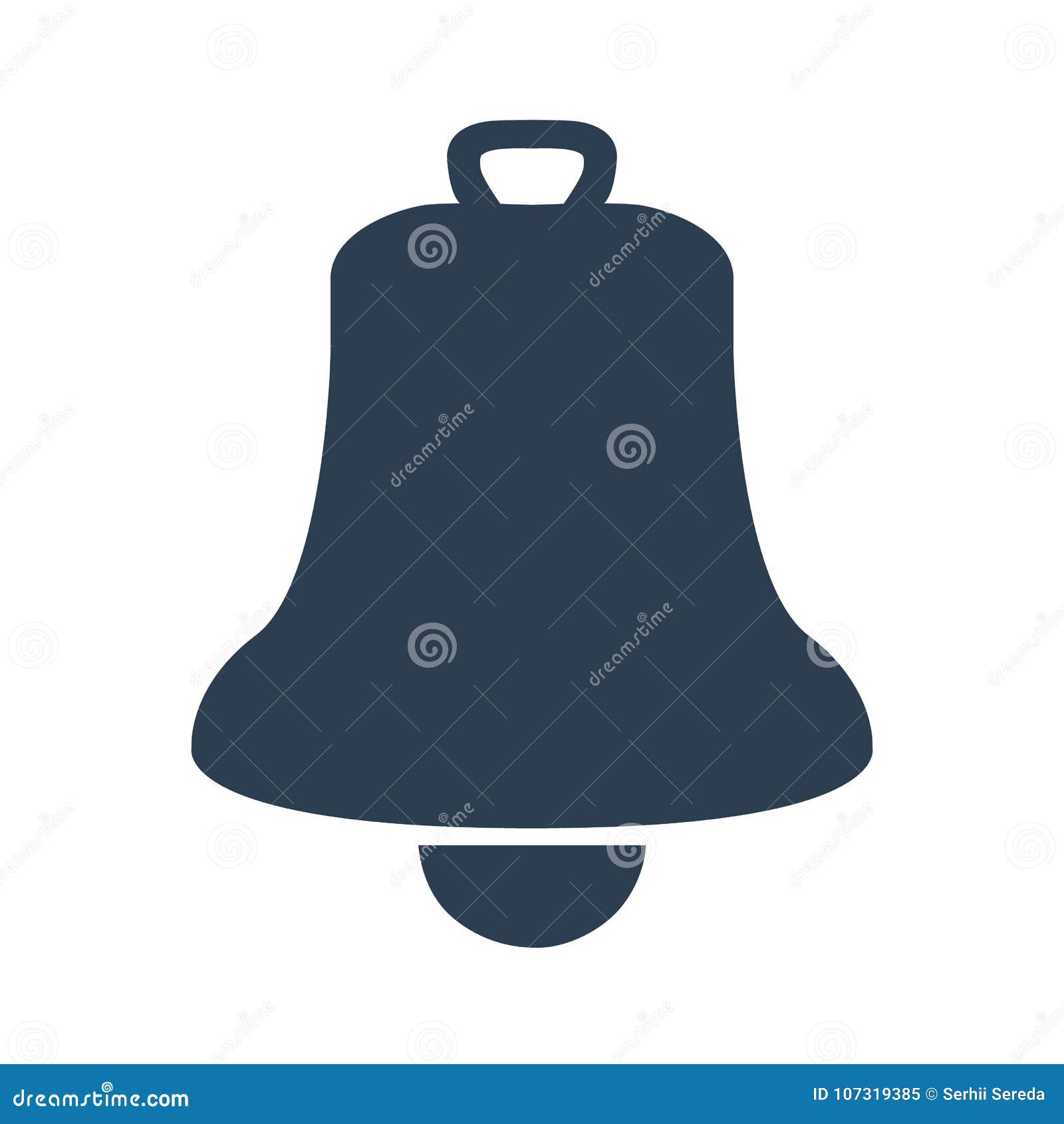 Bell Icon on White Background. Stock Illustration - Illustration of ...