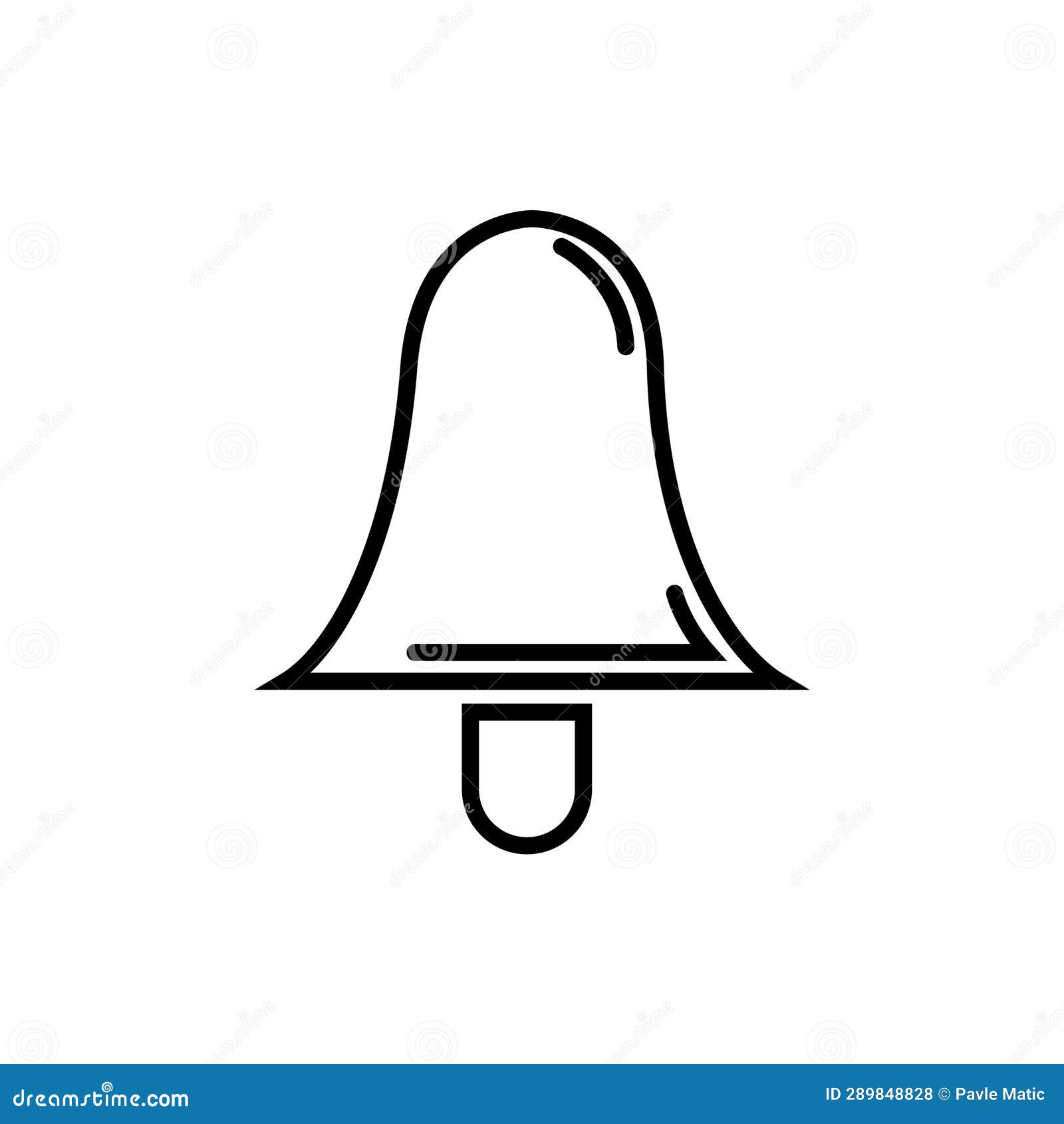 Bell icon on white stock illustration. Illustration of object - 289848828