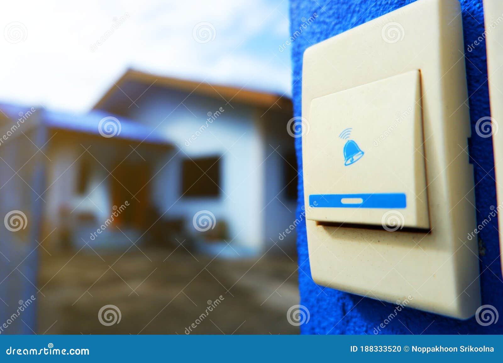 The Bell is Installed in Front of the House Stock Photo - Image of ...