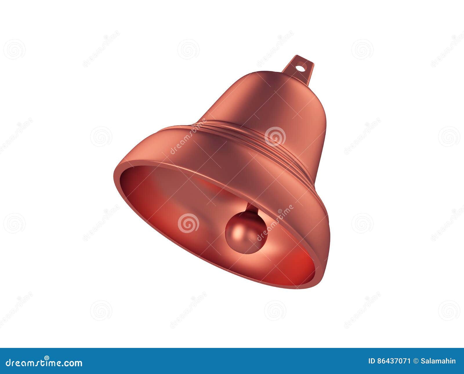 Bell Isolated on White Background, 3D Rendering Stock Illustration ...