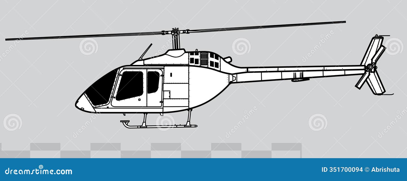 Bell 505 Jet Ranger X. Vector Drawing of Light Utility Helicopter Stock ...