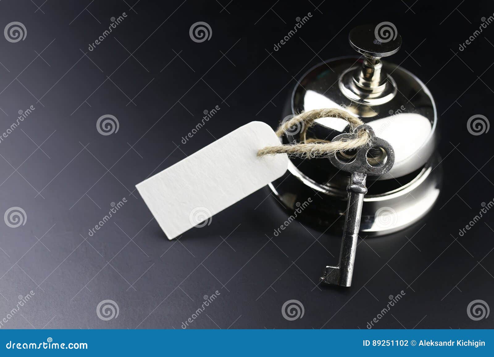 Bell and the Key at the Reception in the Hotel Stock Photo - Image of ...