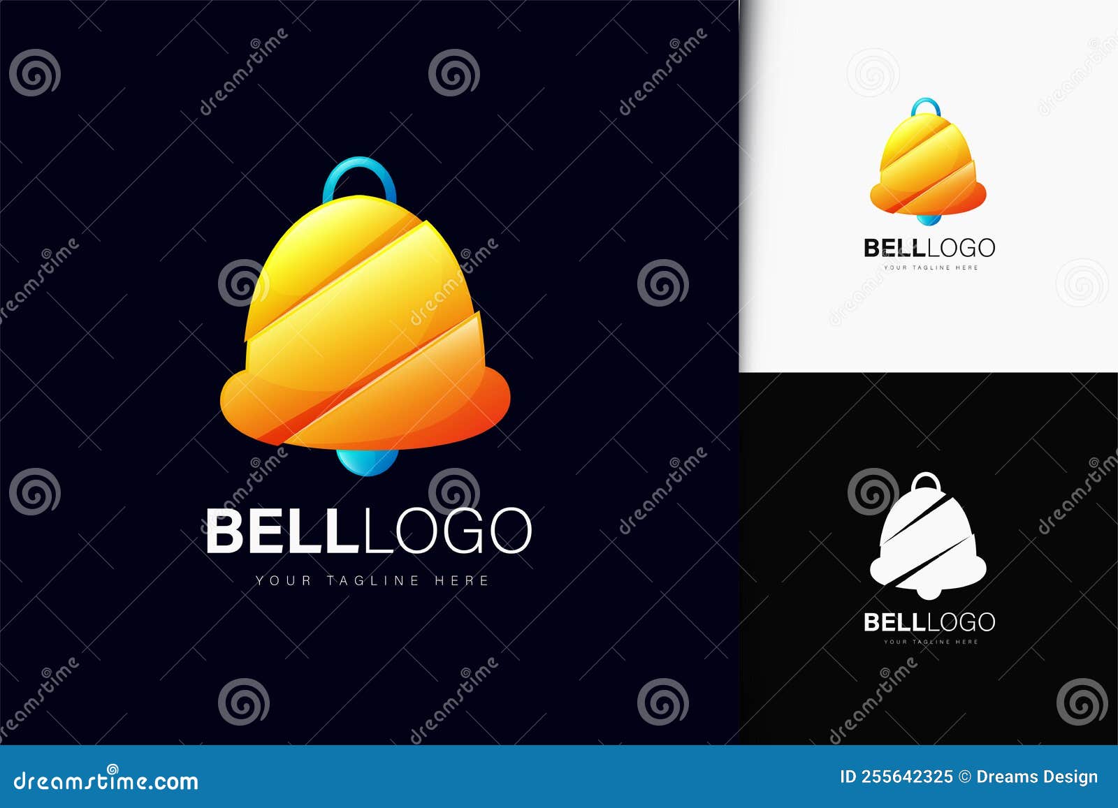 Bell Logo Design with Gradient Stock Vector - Illustration of reminder ...
