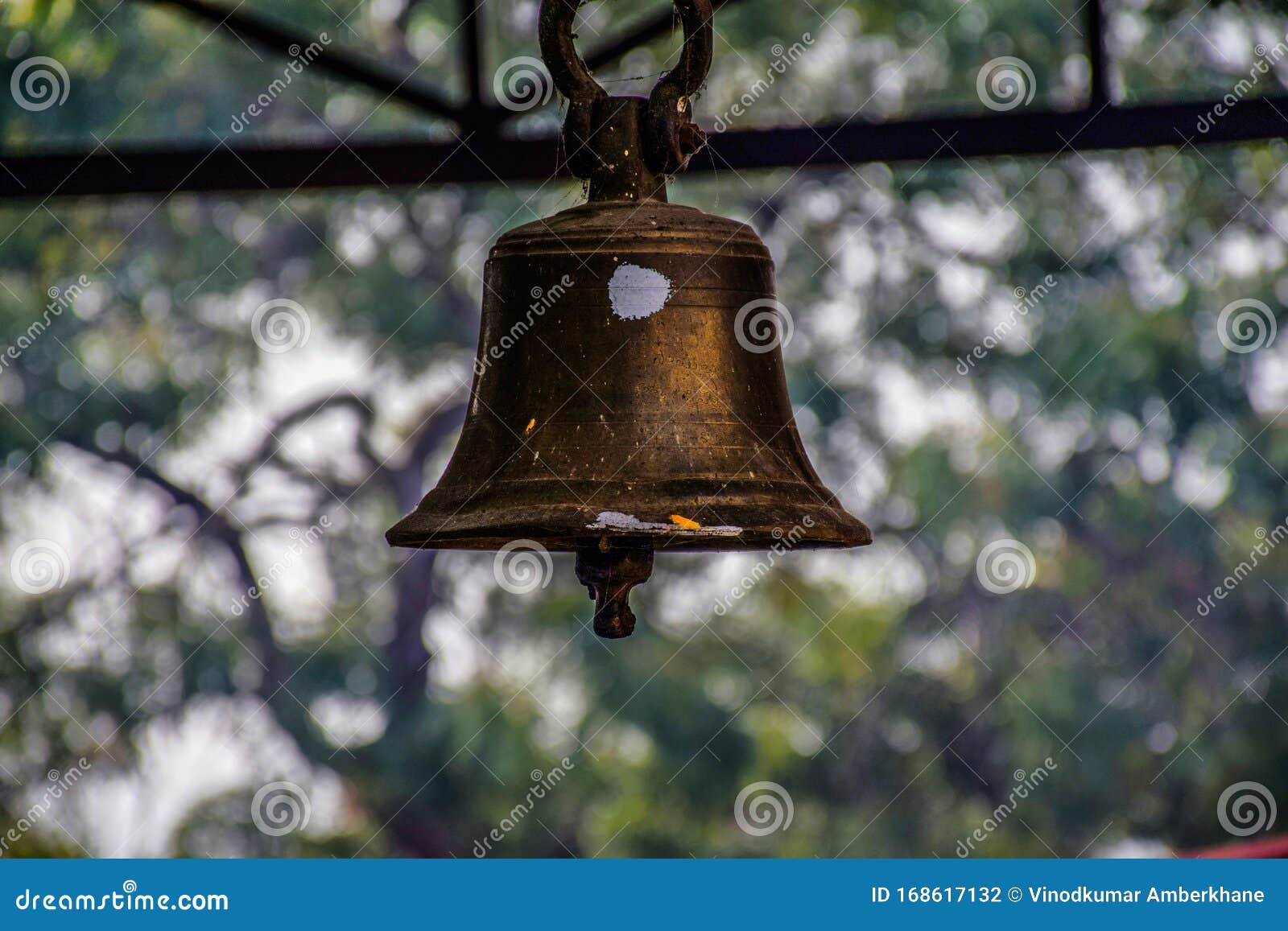 Picture of Bell Made of Copper Hanging in Temple for Devotes Stock ...