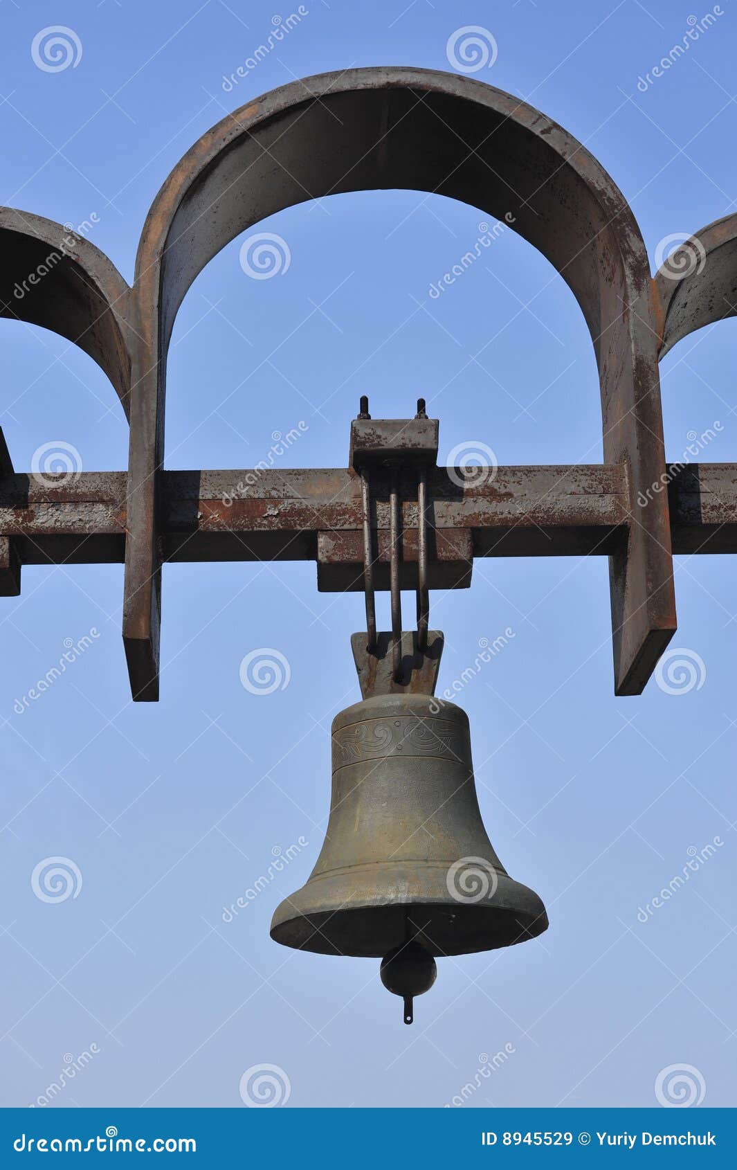 Bell on a metal arch stock image. Image of signal, arch - 8945529