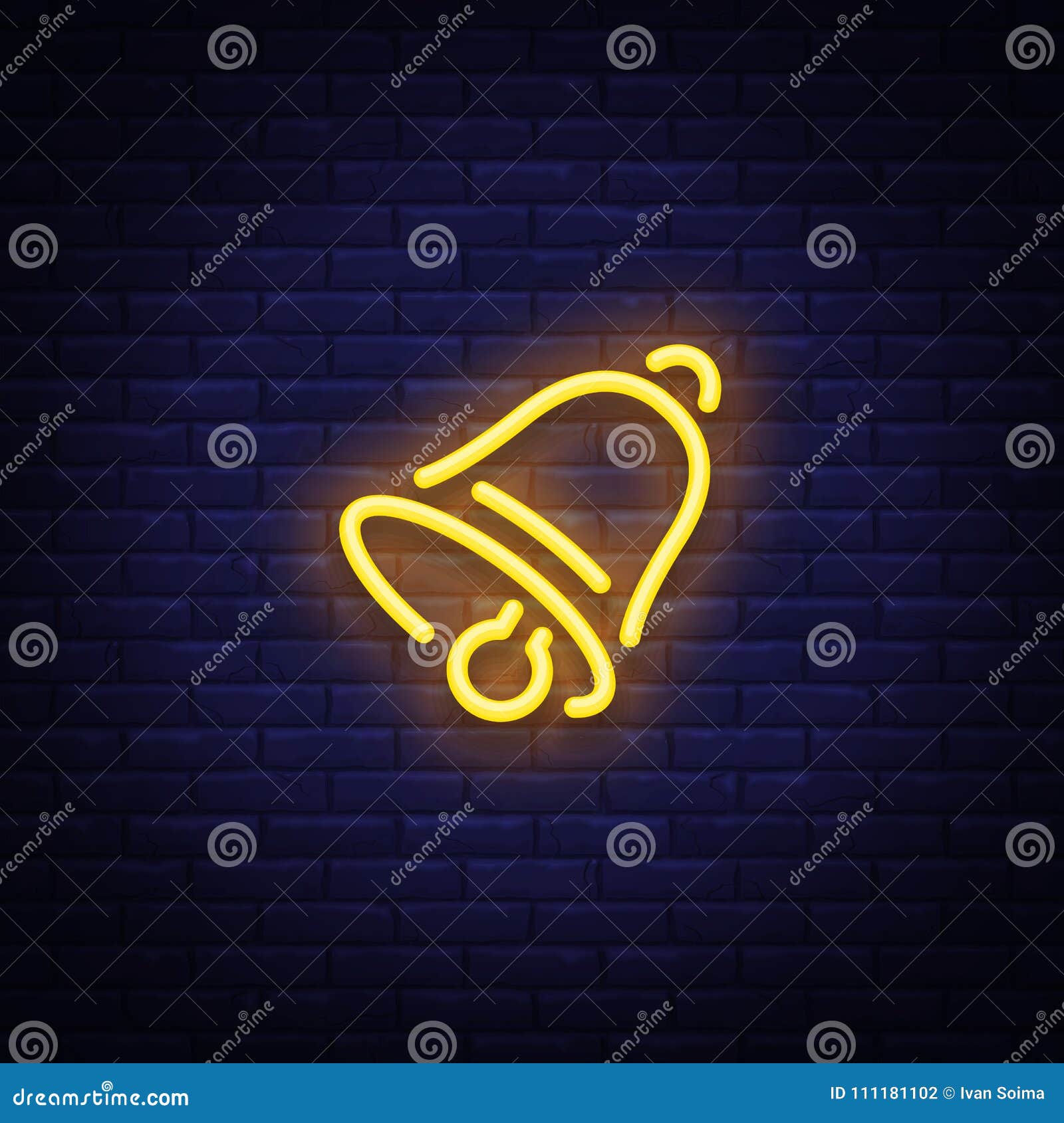 Bell Neon Sign. Neon Icon, Light Symbol, Web Banner for Your Projects ...