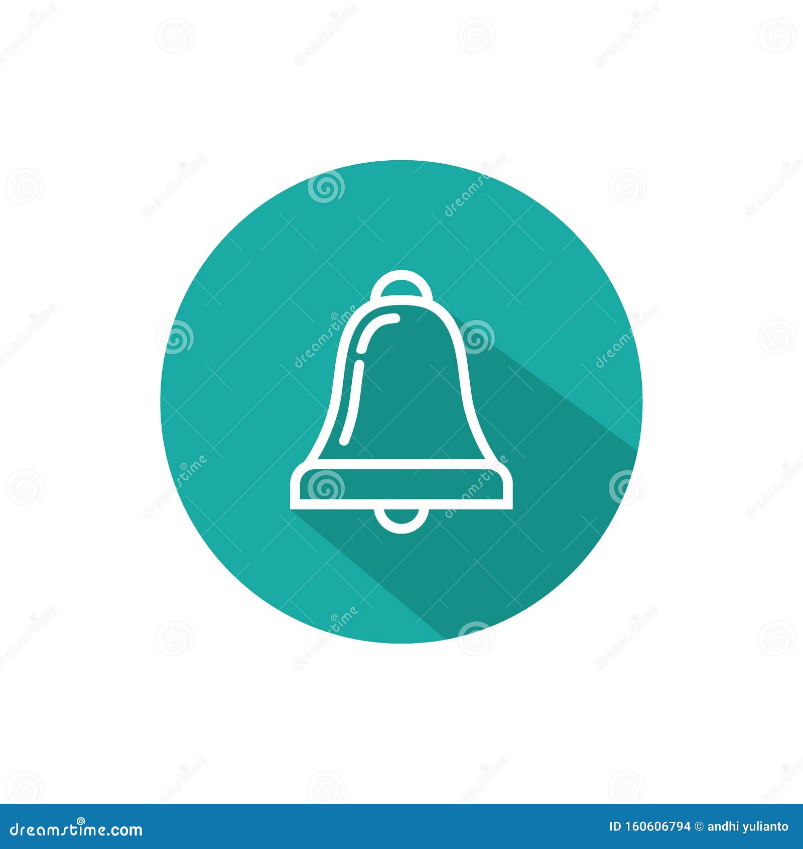 Bell Notification Alert Vector Logo Design on White Inside Green Circle ...
